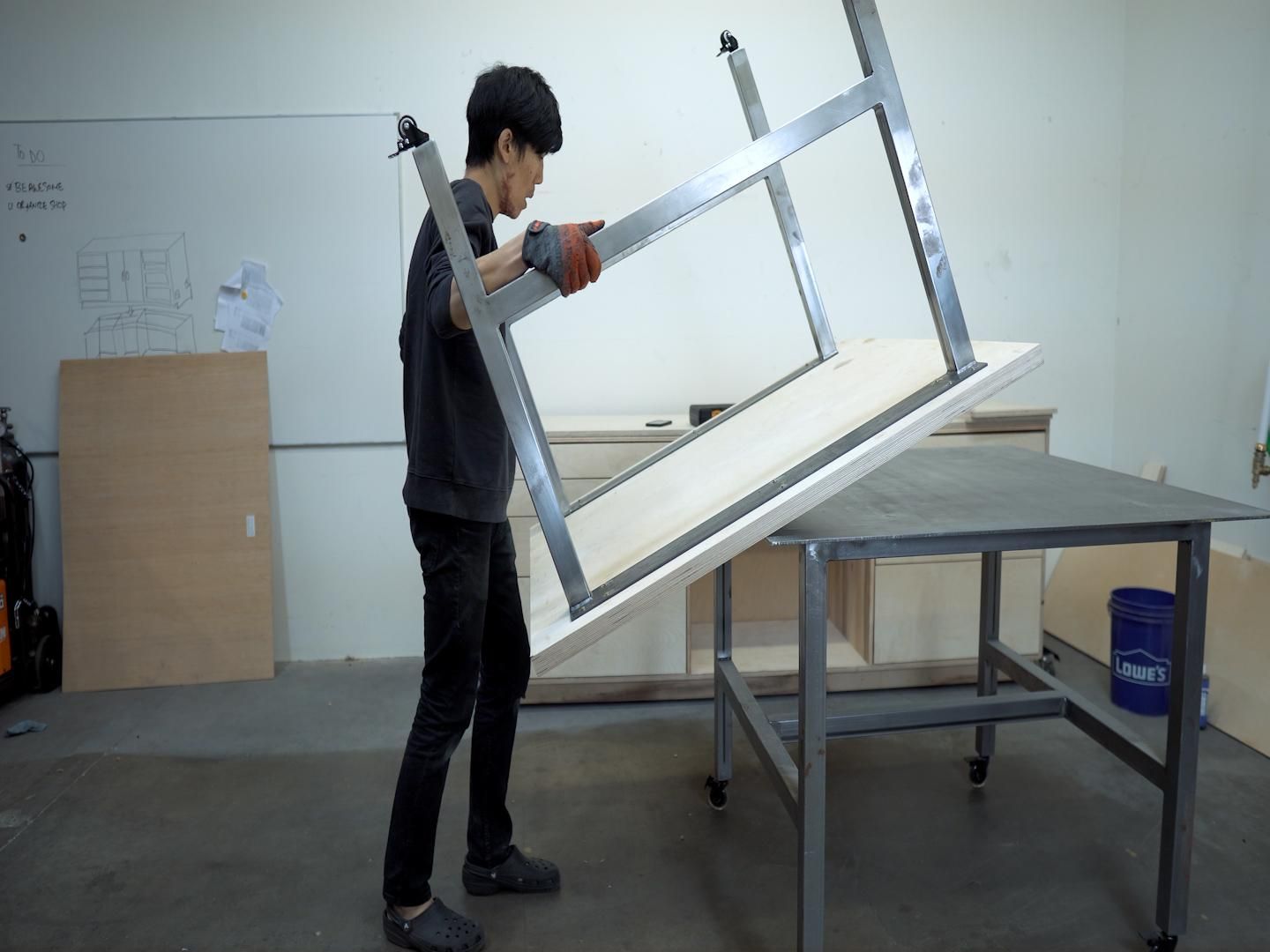 Two Easy Worktables Made With Metal and Plywood : 13 Steps - Instructables