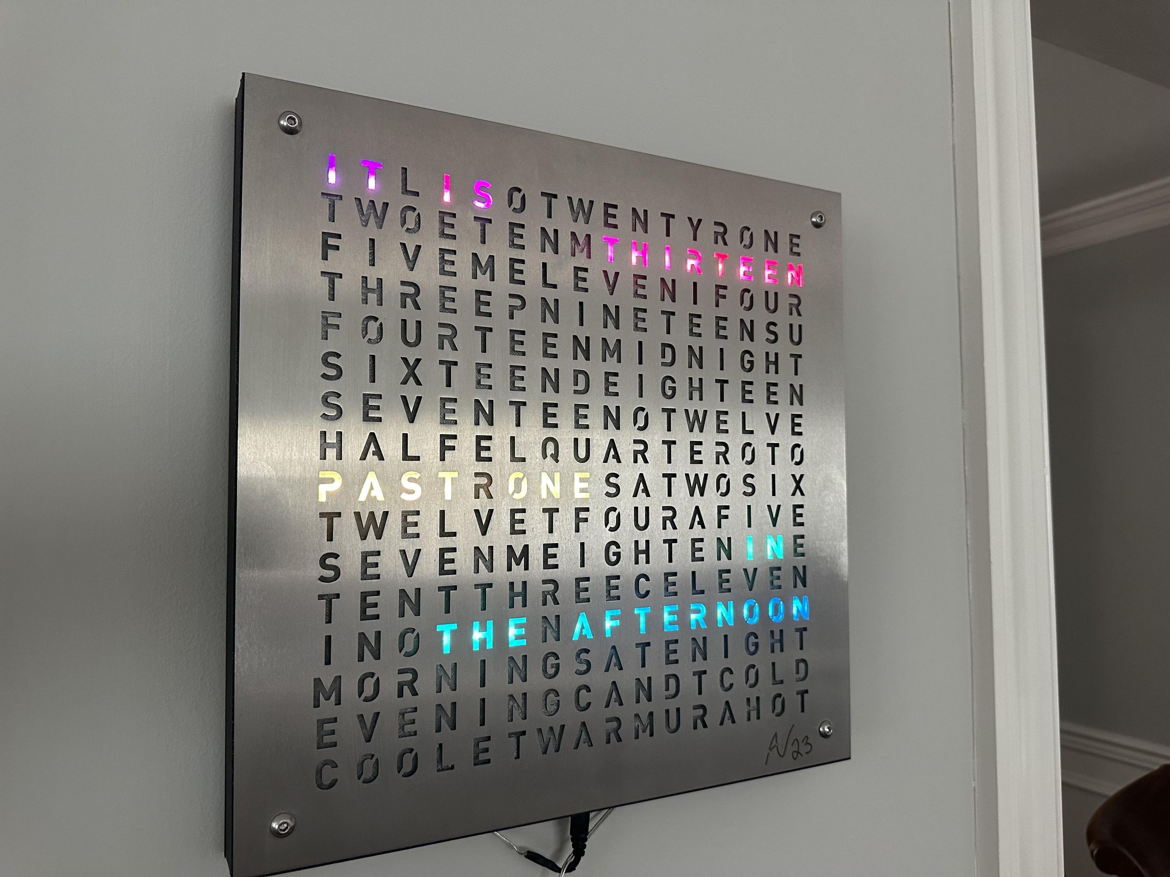 Stainless Steel Wi-Fi Word Clock : 7 Steps (with Pictures) - Instructables