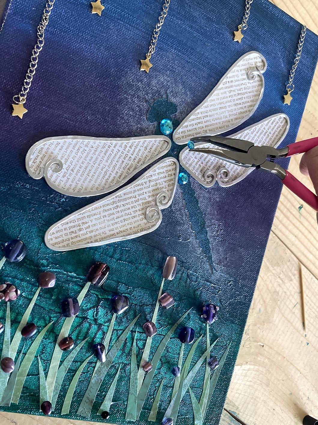 Dragonfly and Flowers Mixed Media on Canvas : 11 Steps (with Pictures ...