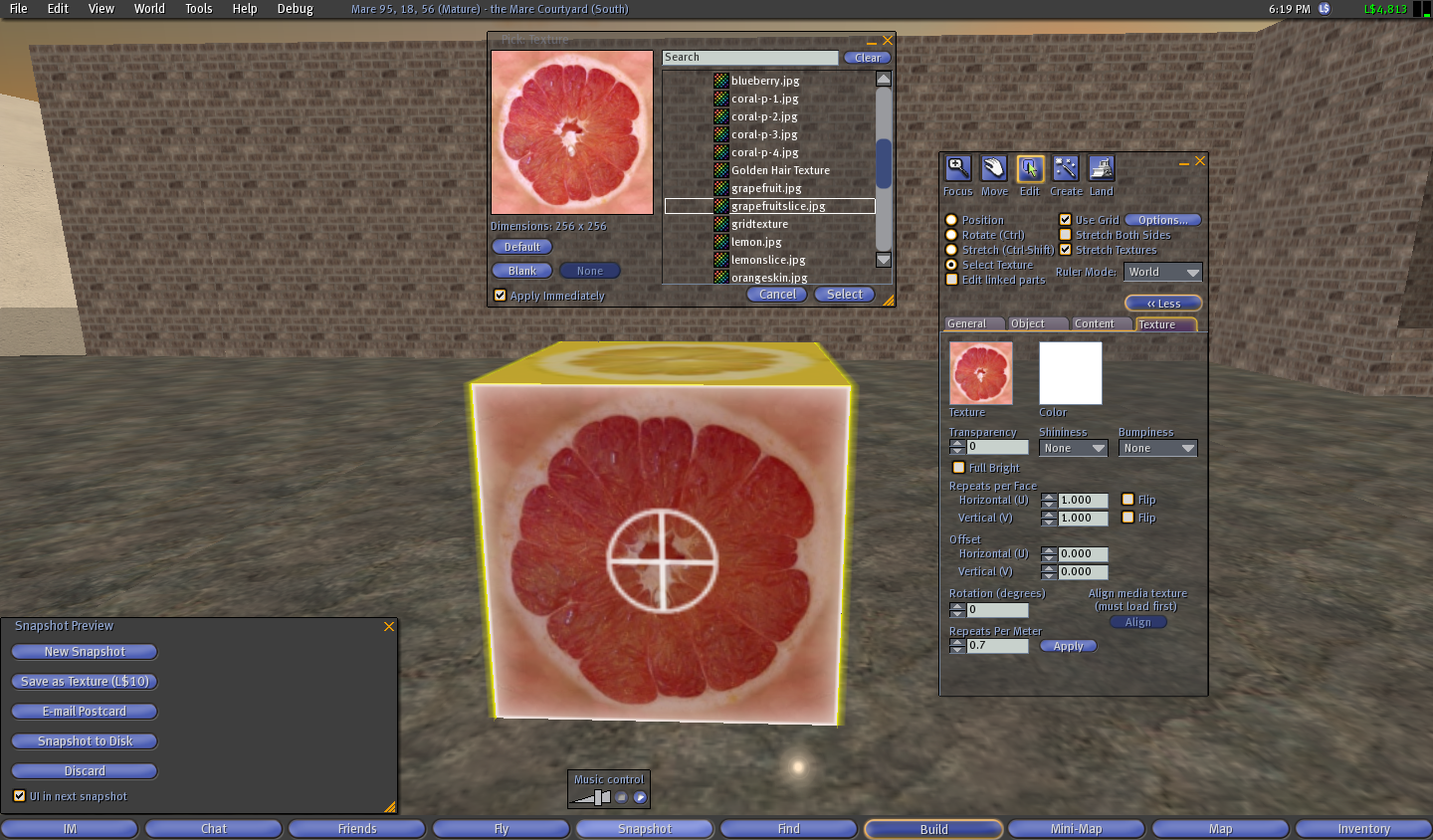 How to Apply Textures on Individual Object Surfaces in Second Life : 7 ...