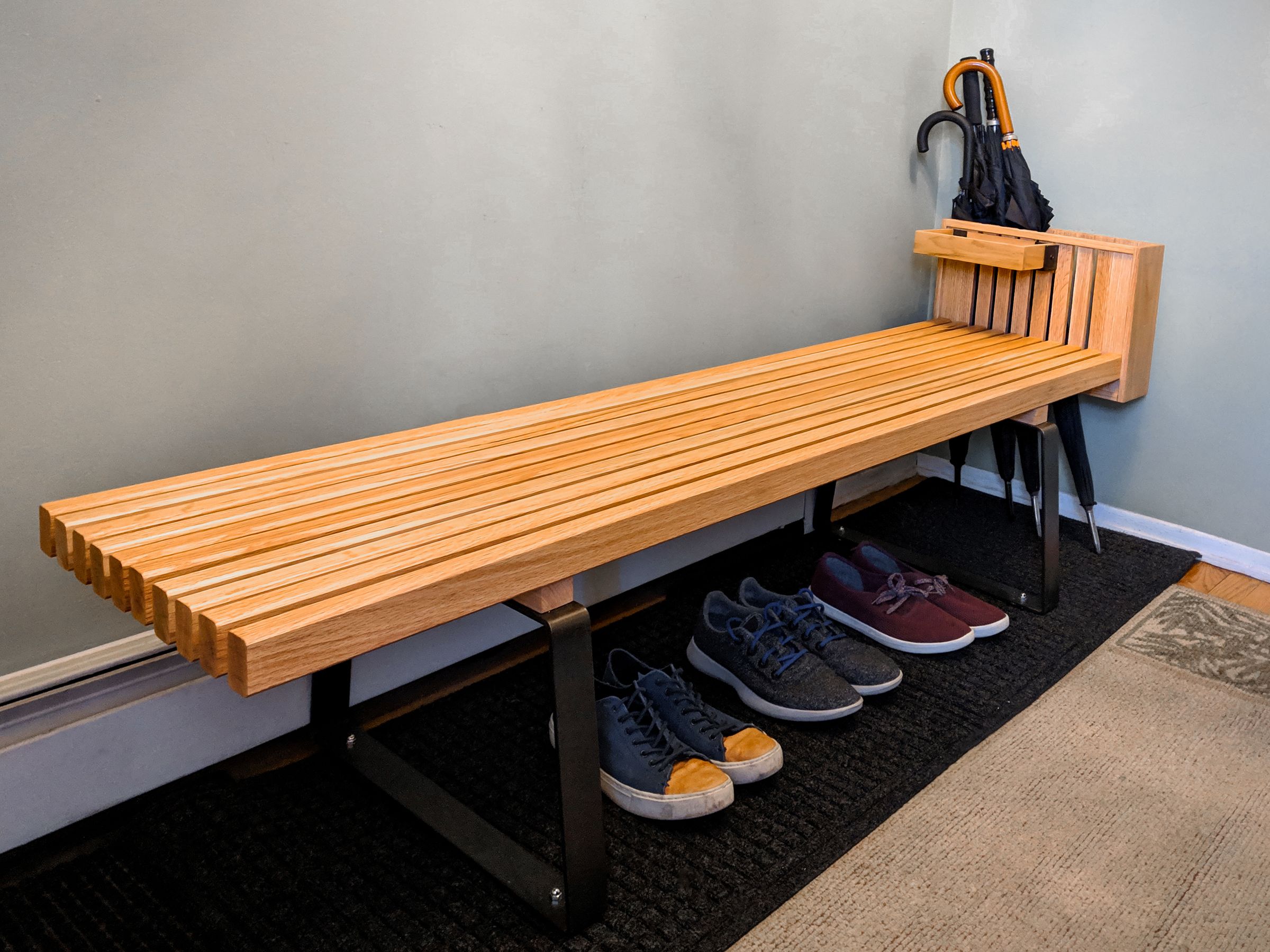 Modern Slatted Shoe Bench : 12 Steps (with Pictures) - Instructables