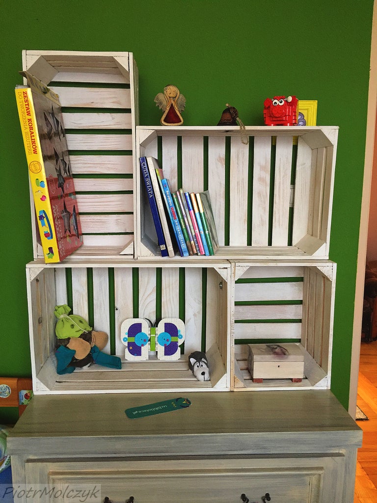 Bookshelf Made From Wooden Crates 4 Steps With Pictures Instructables