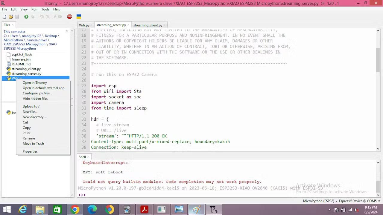 Esp32 S3 Sense Video Streaming in Micro Python : 6 Steps - Instructables