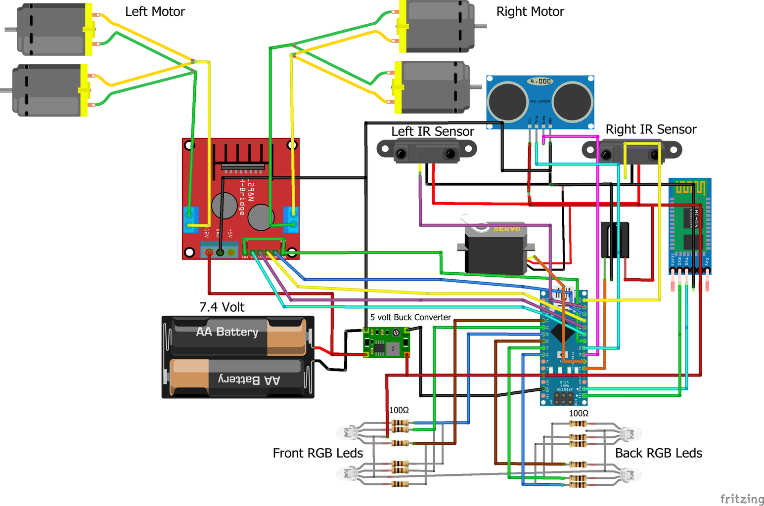 Diy Arduino All In One Robot Car Control With Bluetooth Voice Ir Gestures Avoid Obstacles