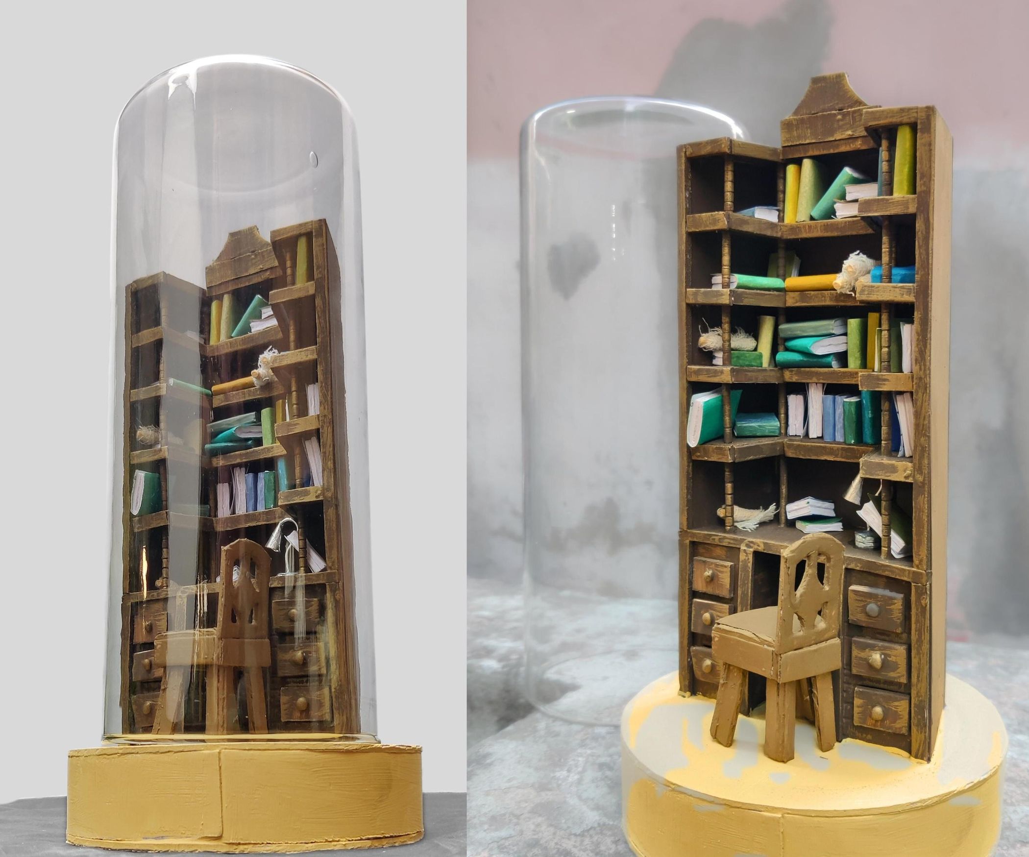 DIY Miniature Bookshelf in a Bell Jar: a Tiny World of Imagination! : 9 ...