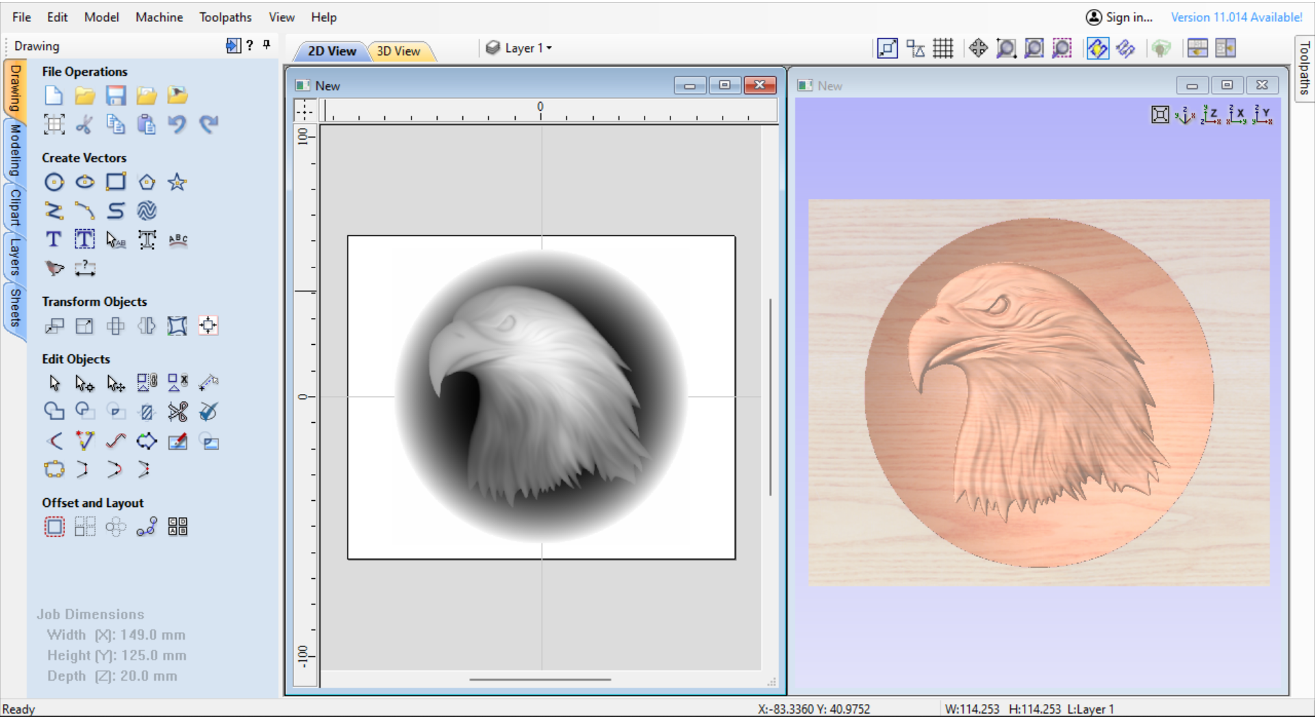 VCarve Eagles Head 3D First Attempt : 5 Steps (with Pictures ...