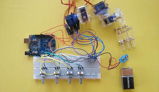Arduino Robotic Arm Control With A Potentiometer 4 Steps With Pictures Instructables