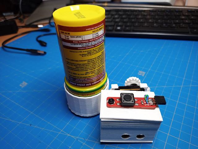 Automatic Dispenser for Feeding Fish Twice a Day, With a Push Button to Dispense the Food on ...