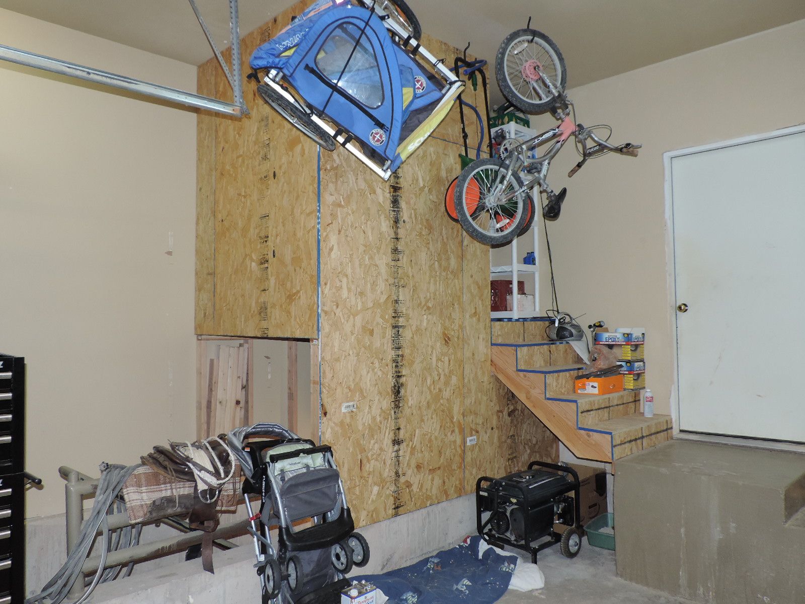 Small Wasted Space Idea Above Basement Stairs in Garage : 6 Steps ...