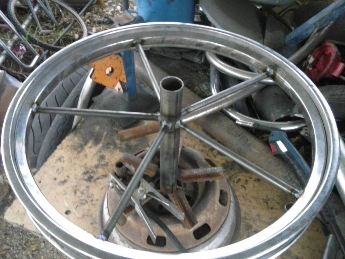 Making Wide Bike Wheel Hubs and Joining Them to Car Rims. PART 2! : 6 ...