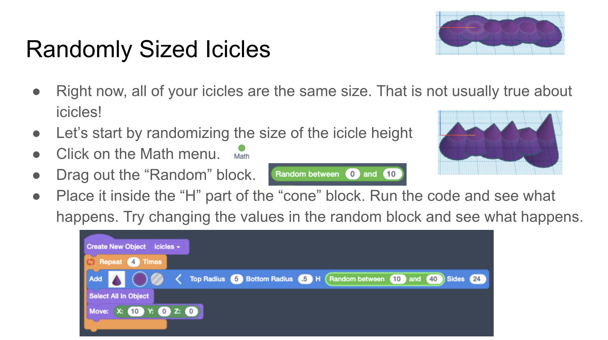 Designing Icicles With Codeblocks in Tinkercad : 18 Steps (with Pictures) - Instructables