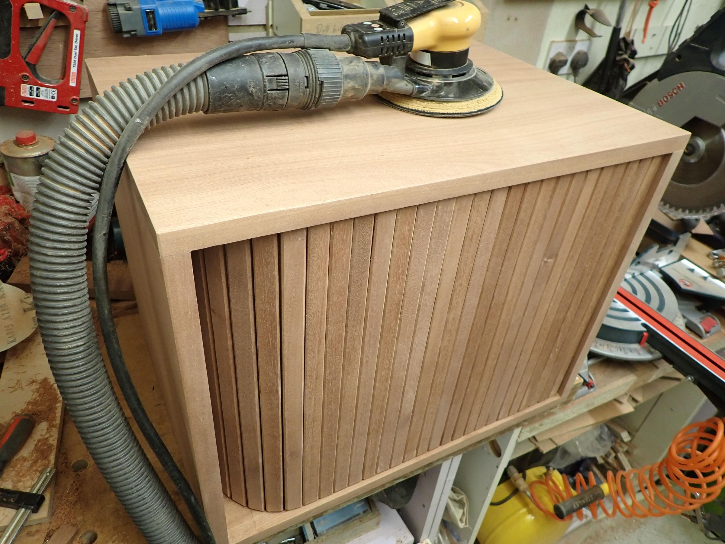 Scaffolding Ladder Bookshelf With Tambour Door Cupboard Designed in ...