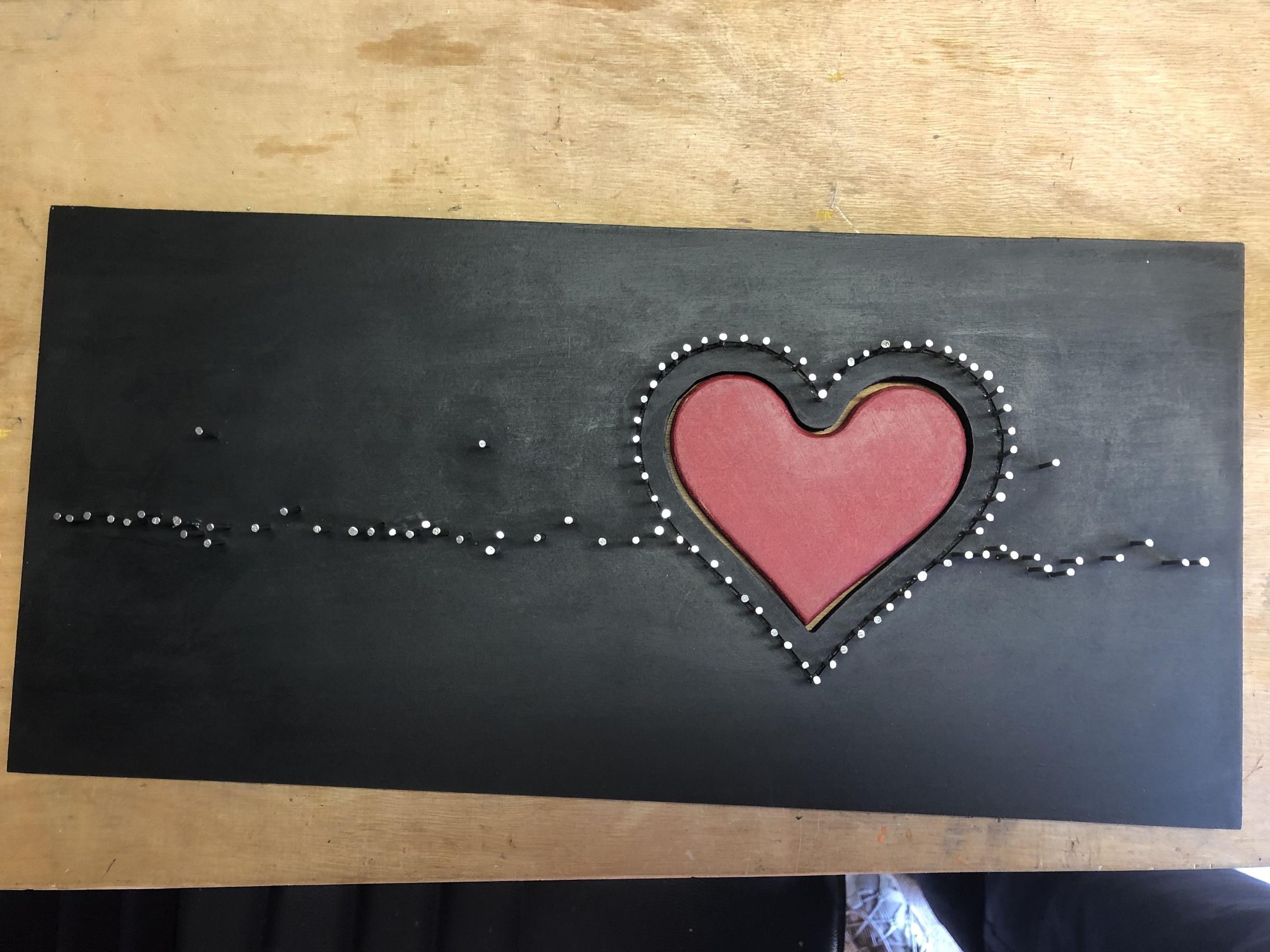 String Art Cardiac Line With Heart and LED's : 8 Steps (with Pictures ...