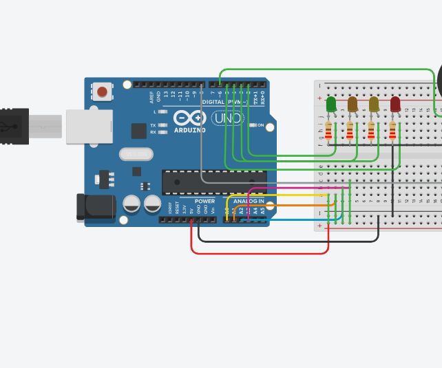 Water Level Indicator Using Arduino in TinkerCad : 3 Steps - Instructables