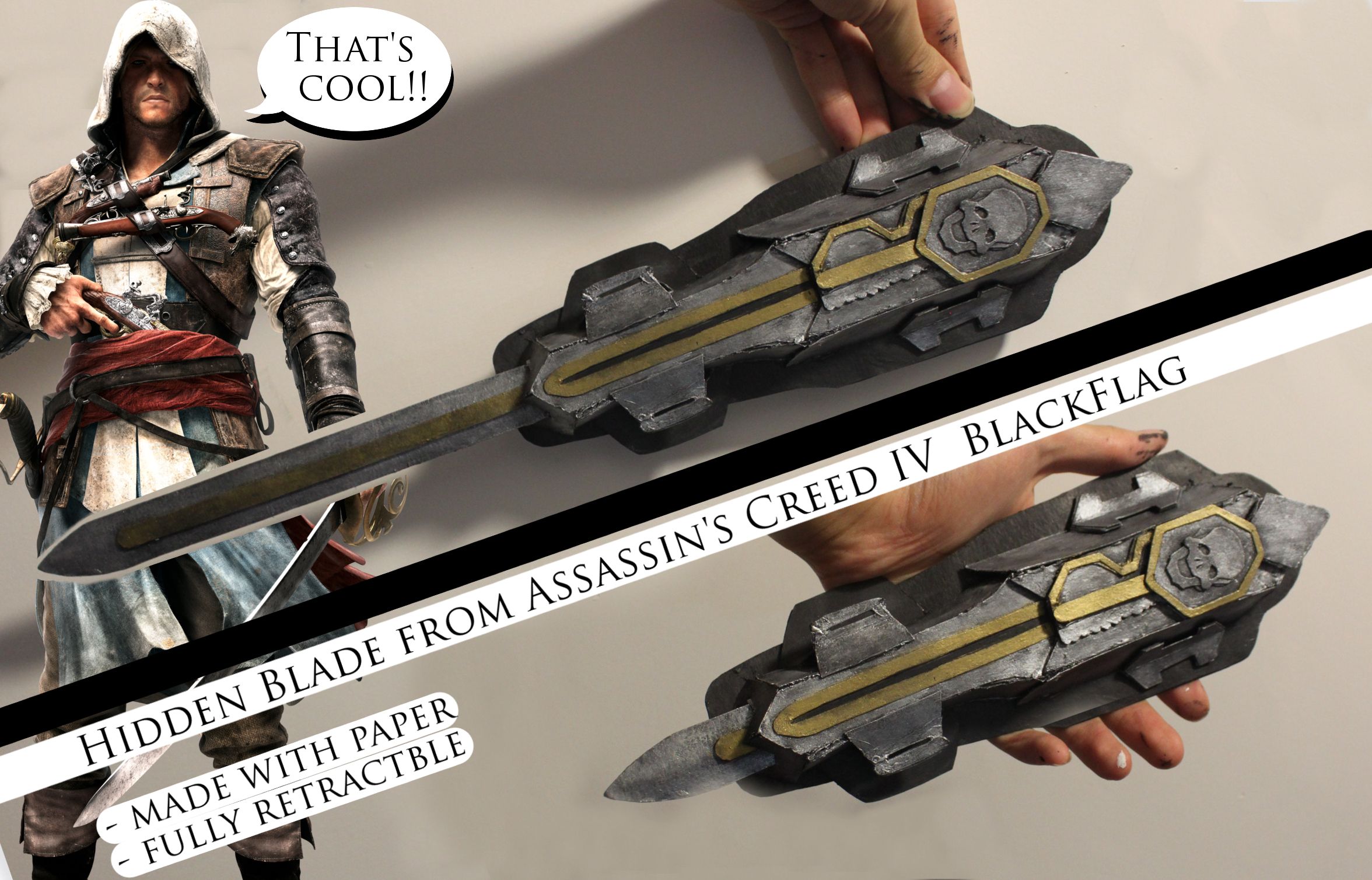 Letz Make a Paper Hidden Blade (Realistic!!) : 5 Steps (with Pictures ...