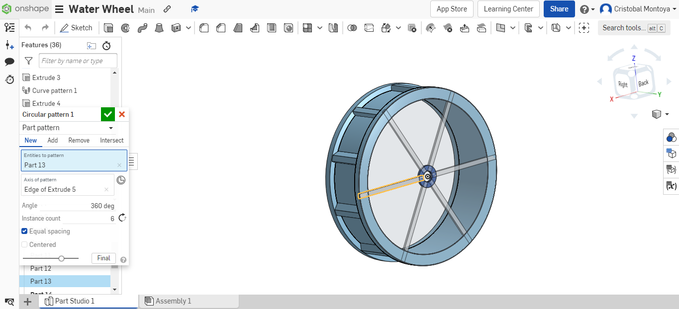 How to Make Water Wheel on Onshape : 15 Steps - Instructables