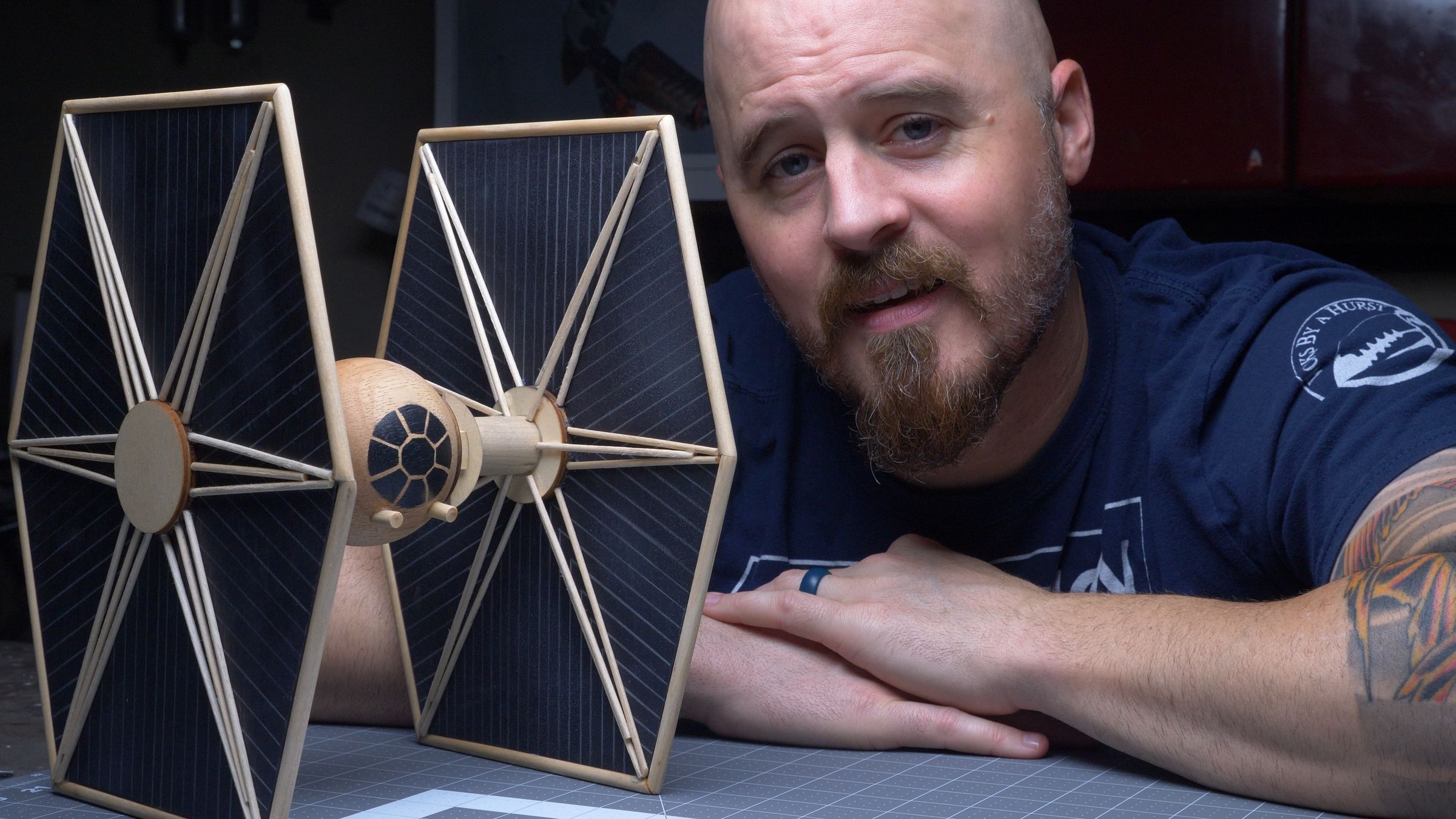Tie Fighter Sculpture (Made With Hand Tools Only)Wooden Star Wars Model ...