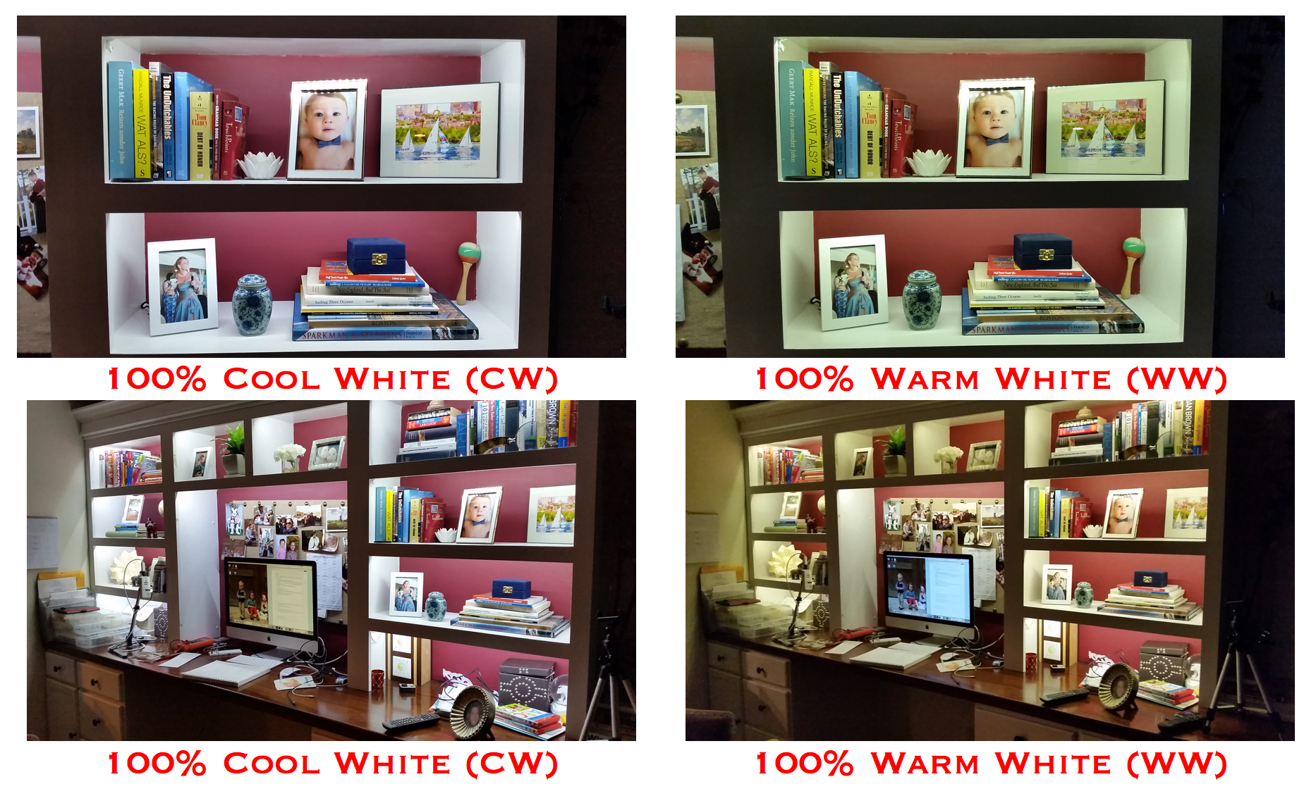 Two Color LED-lit, Built-in Bookshelf With Desk : 9 Steps (with ...