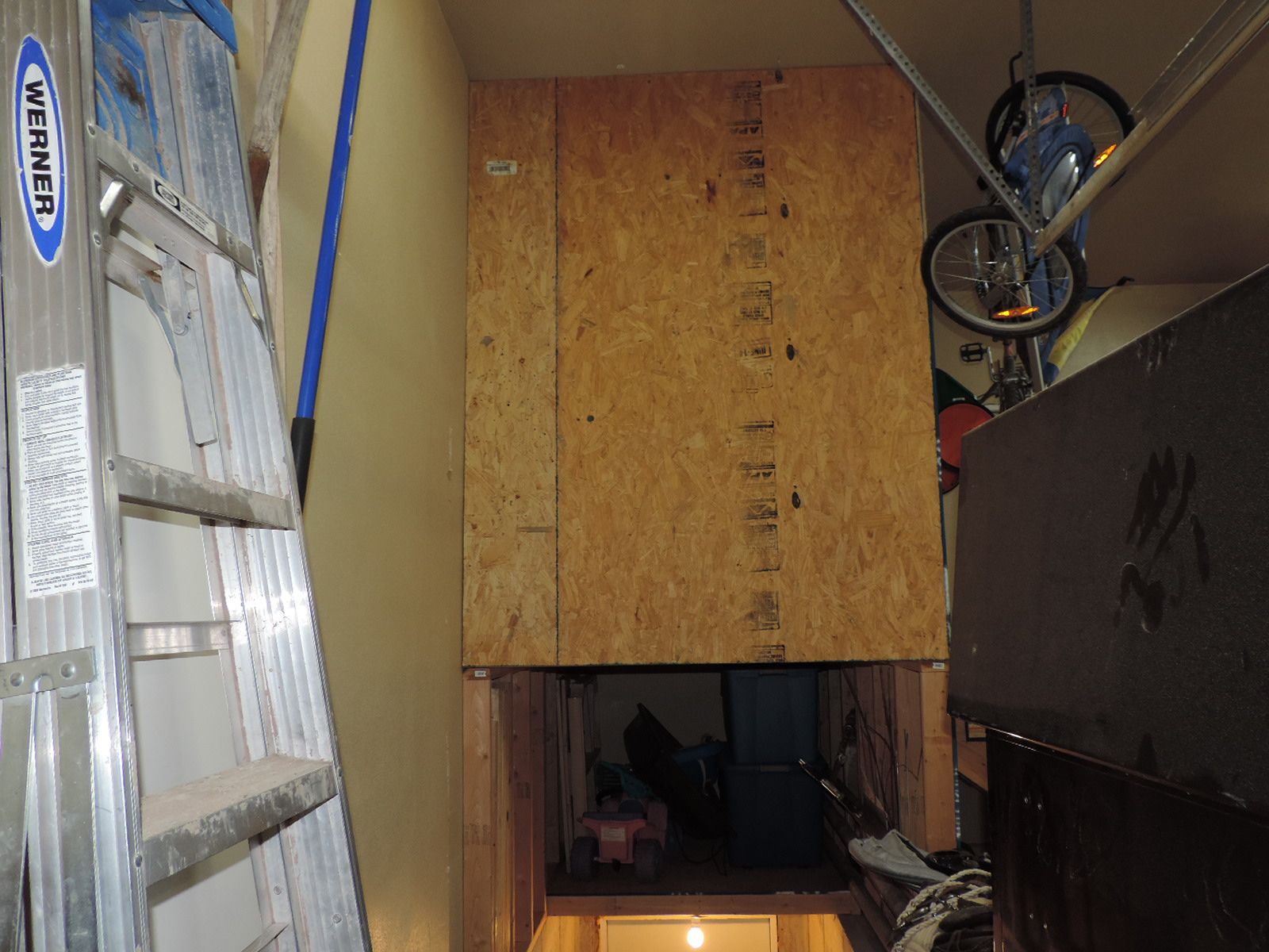 Small Wasted Space Idea Above Basement Stairs in Garage : 6 Steps ...