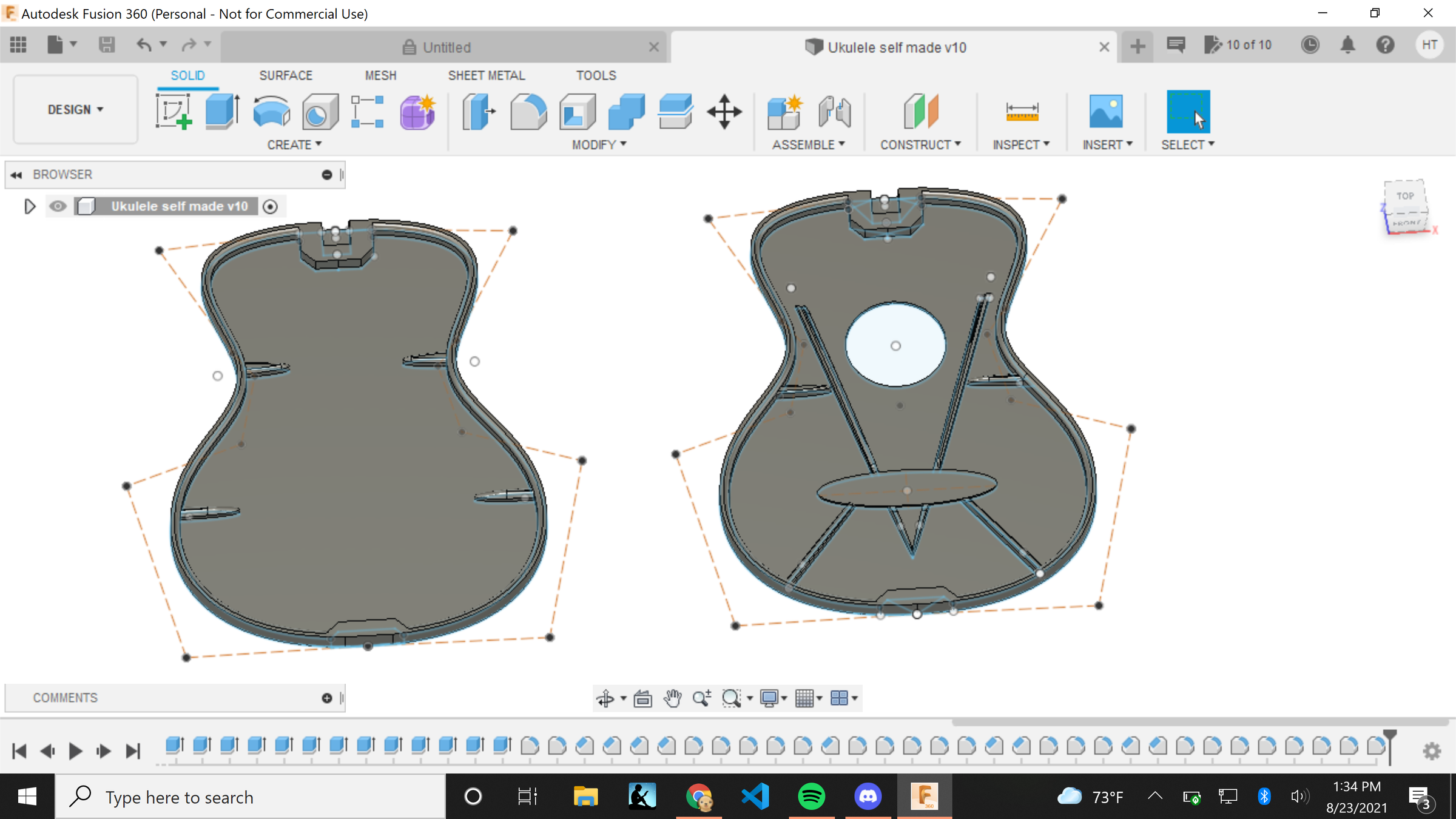Solid Walnut Ukulele From Walnut Tree Using CNC/ Laser Cutter : 14 ...
