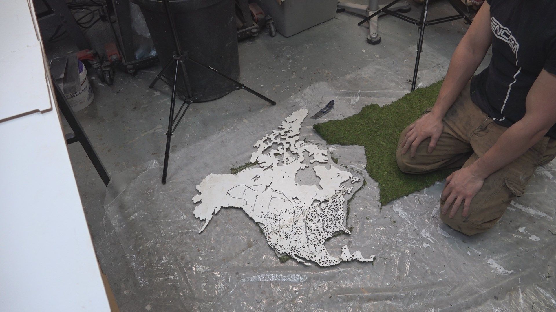 Floating World Backlit Moss Map With Arduino Fiber Optic LED Cities ...
