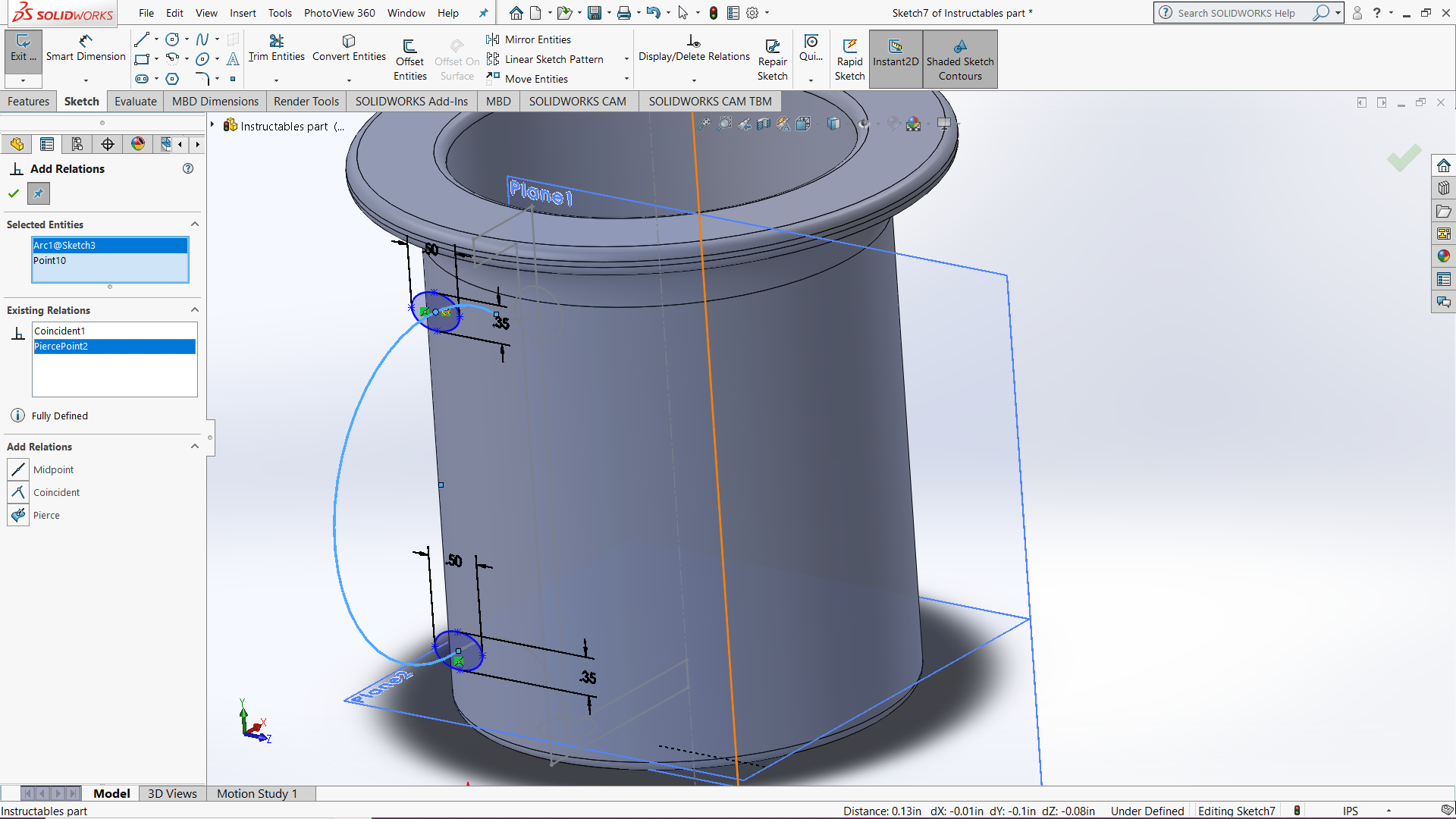 Differentiating Between the Sweep and Loft Commands on Solidworks 2020 ...