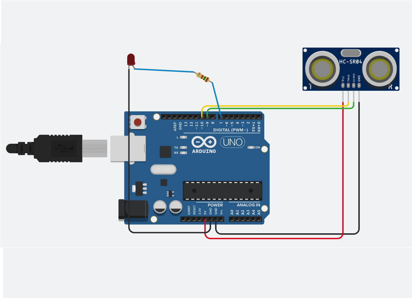 Controlling LED Blink Speed With Ultrasonic : 5 Steps - Instructables