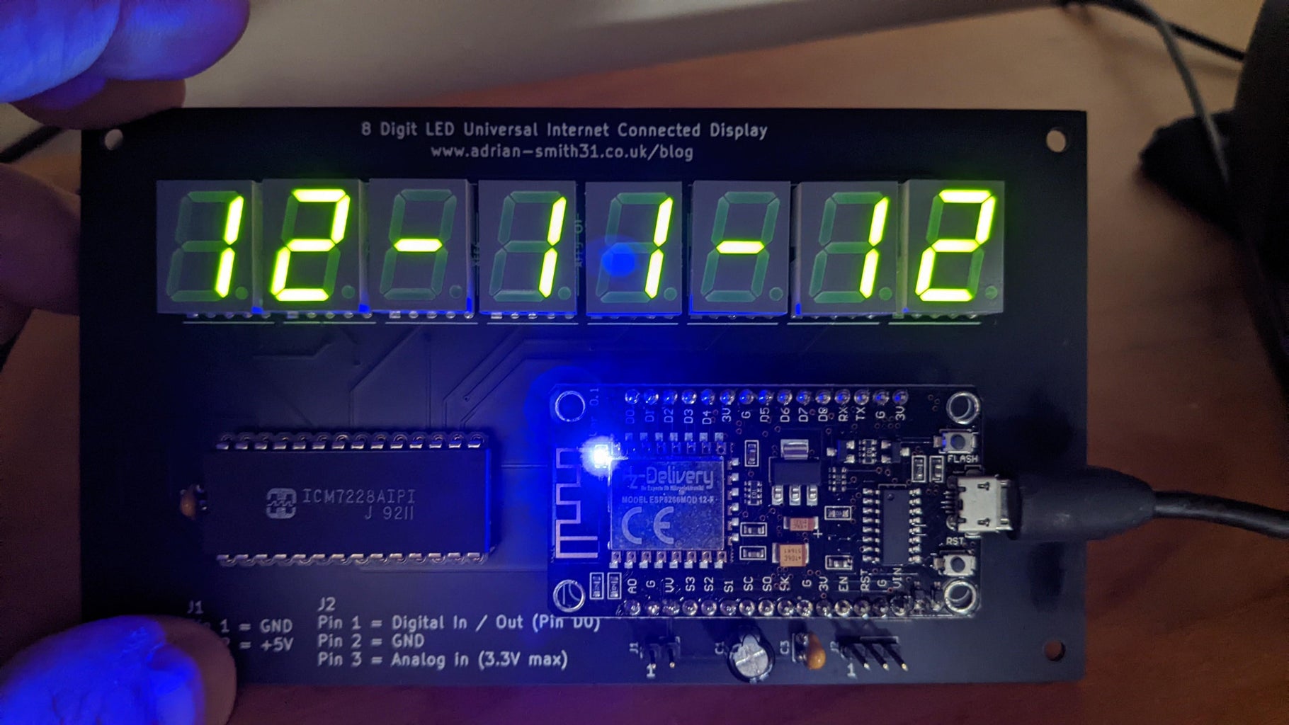Esp8266 Based 8 Digit Led Ntp Clock With Youtube Statistics Display 5