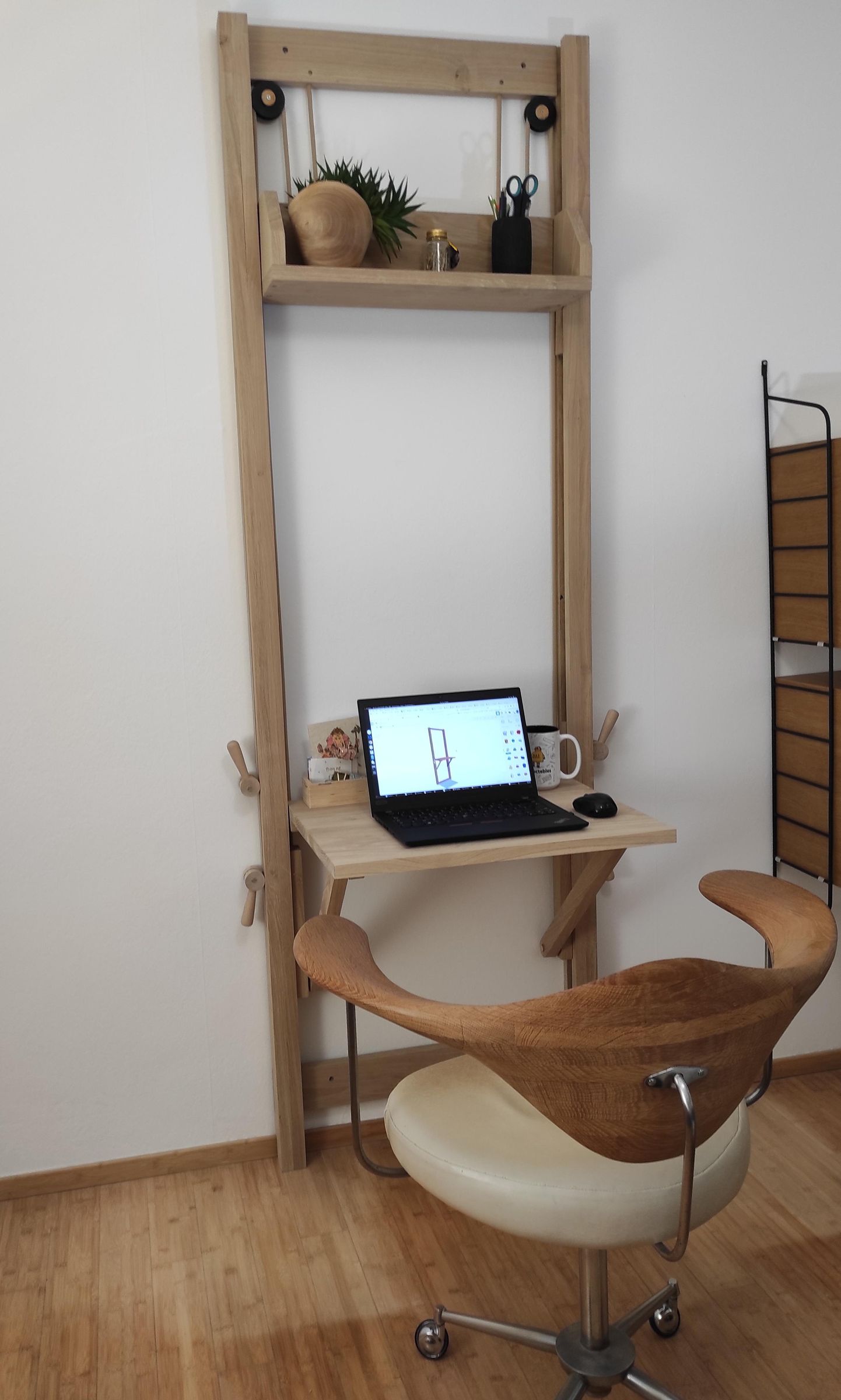 Wall Mounted Folding Desktop - Height Adjustable and Tilting Top : 9 ...
