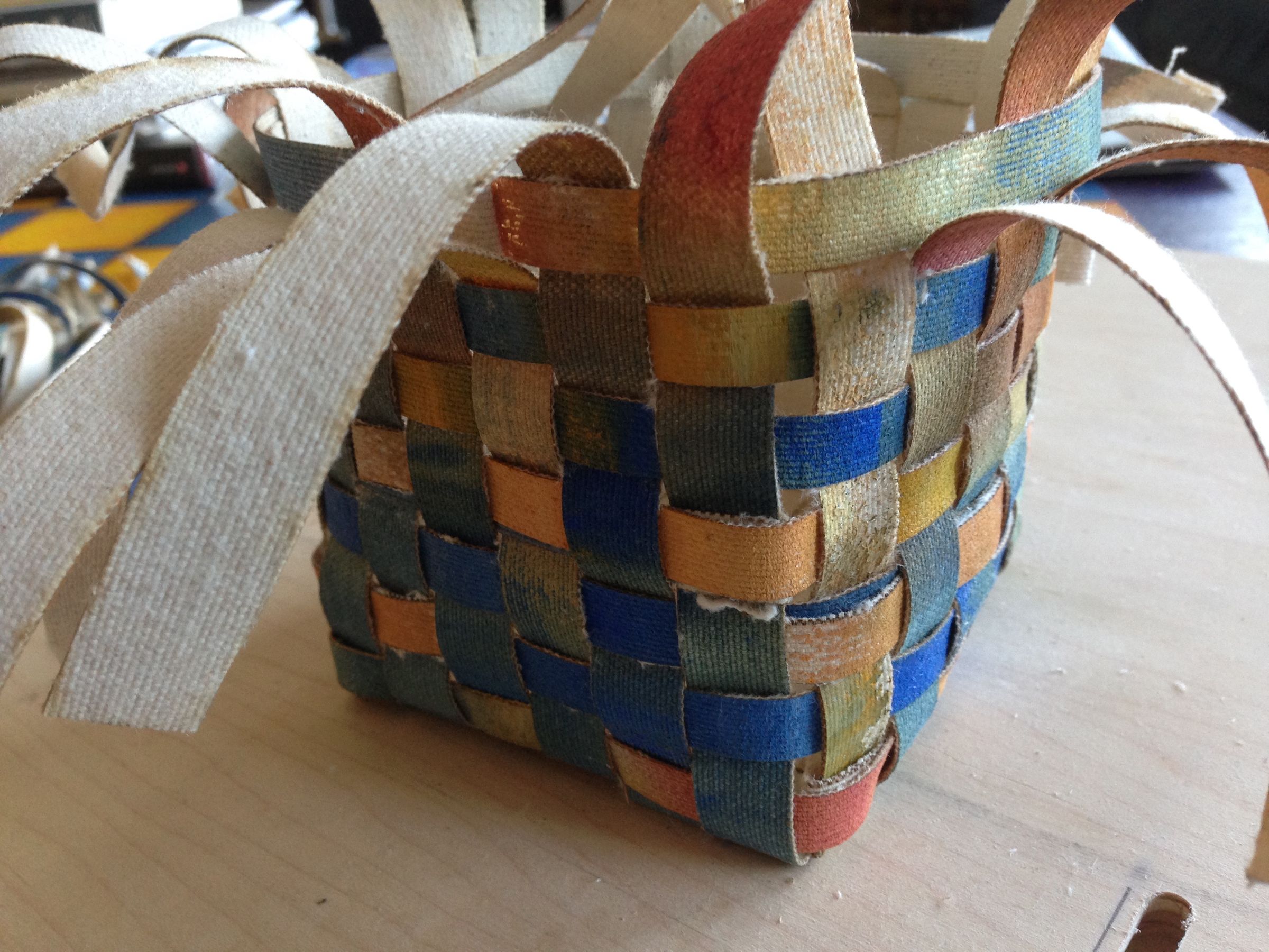 Painted Canvas Strip Basket : 9 Steps (with Pictures) - Instructables