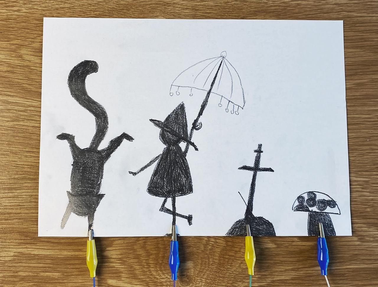 Touch-sensitive Pencil Art With RGB Light and Pico Synthesizer : 10 ...