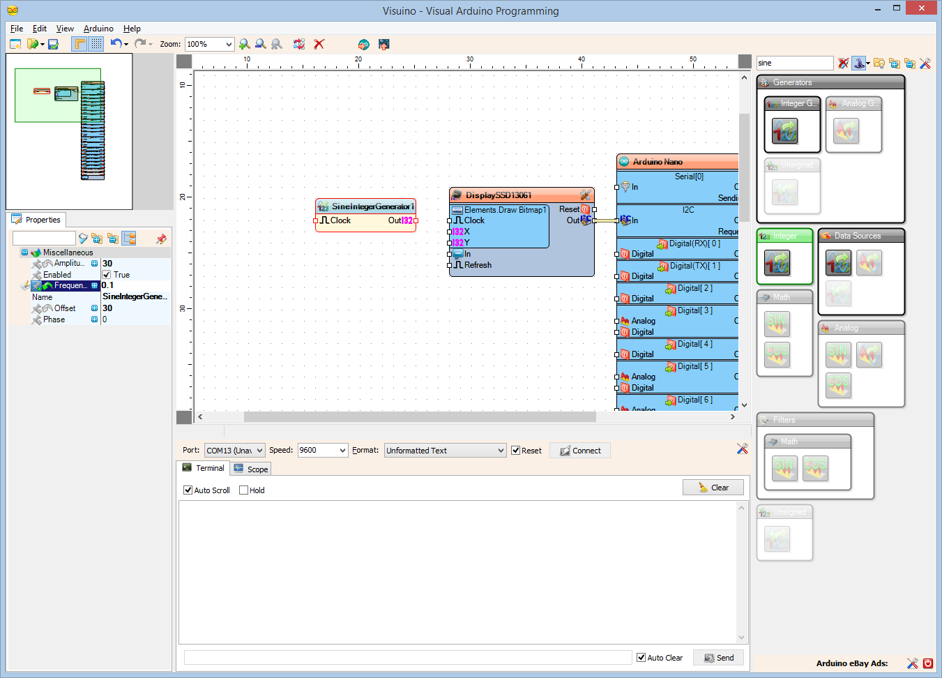 Arduino Nano: Bitmap Animation in SSD1306 I2C OLED Display With Visuino ...