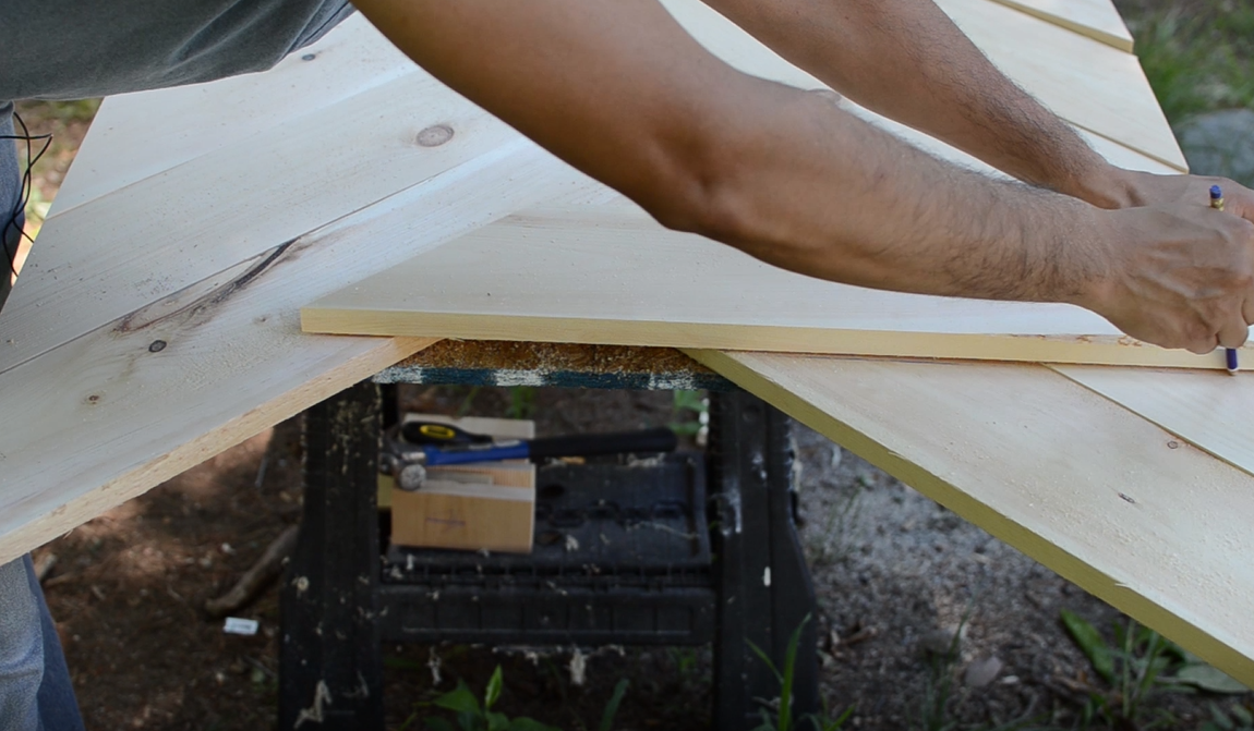 $20 Full Build Herringbone Dinner Table : 14 Steps (with Pictures ...