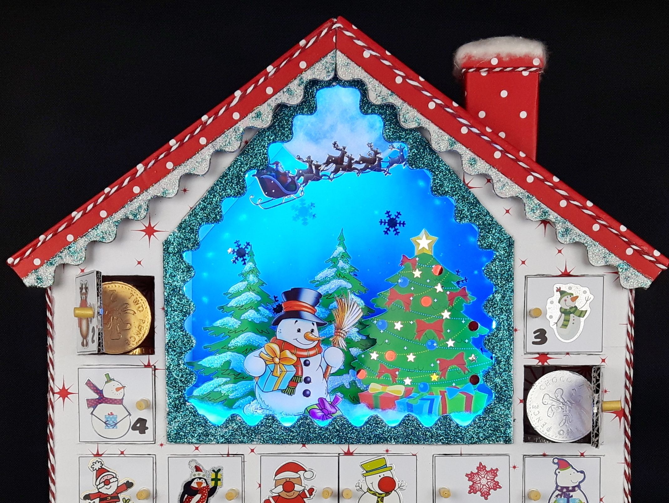 Light Up Cardboard Advent Calendar : 13 Steps (with Pictures ...