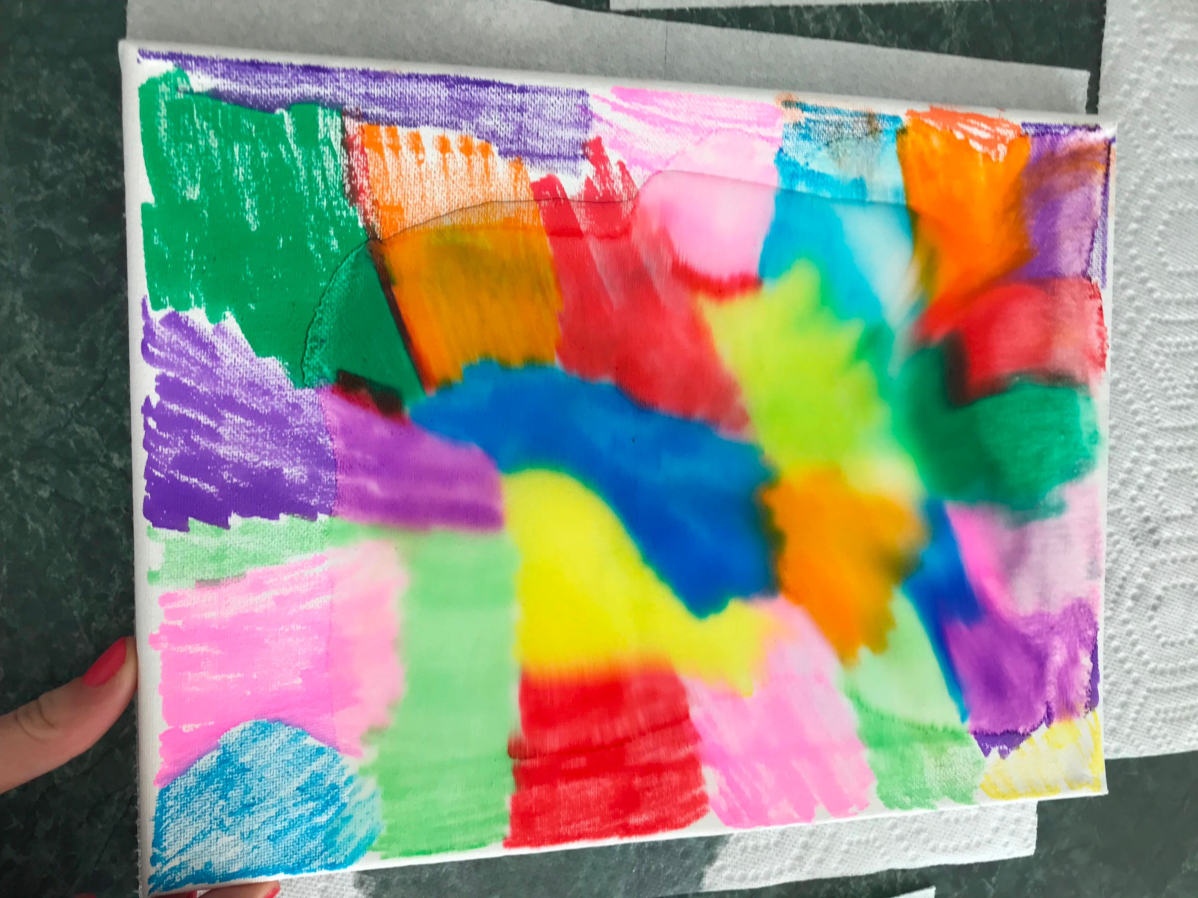 How to Make Marker and Rubbing Alcohol Art on a Canvas : 5 Steps ...