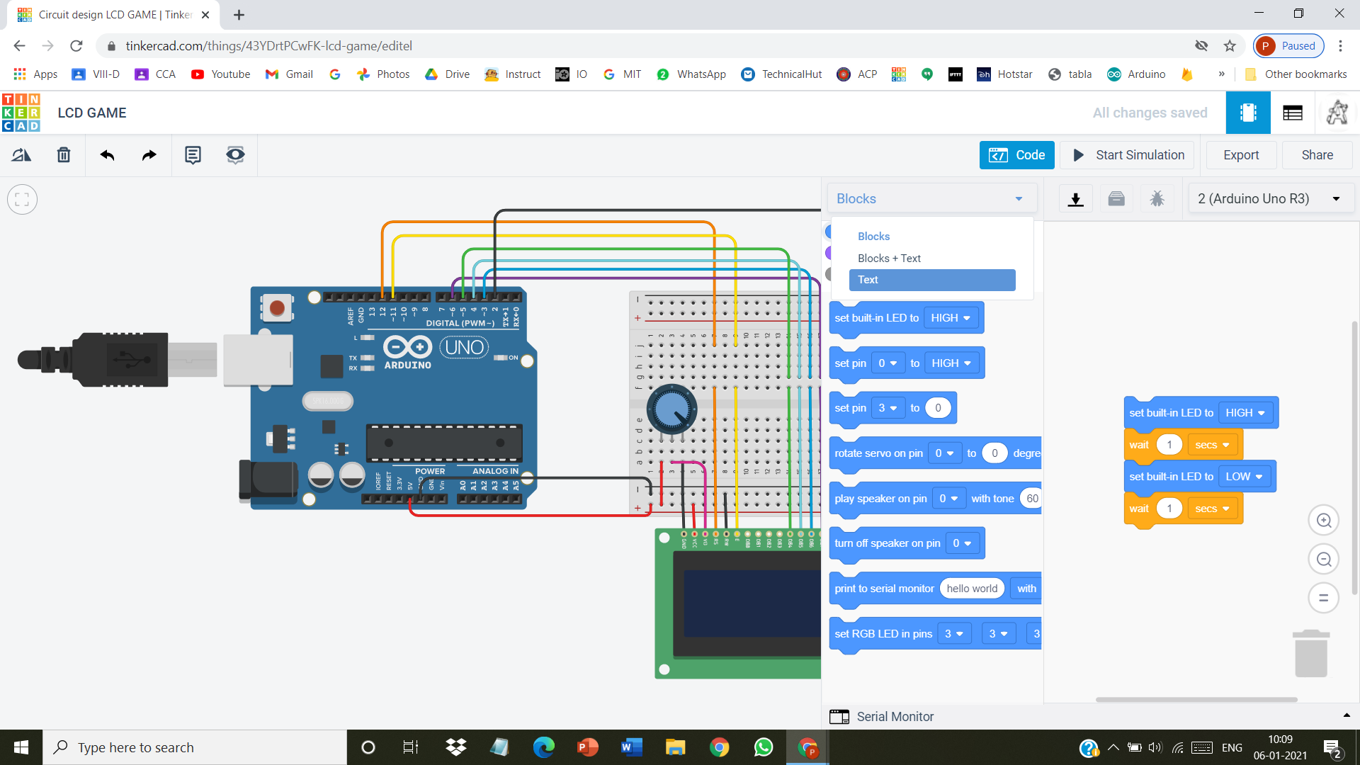 Arduino LCD Game on TinkerCad Circuits : 5 Steps (with Pictures ...