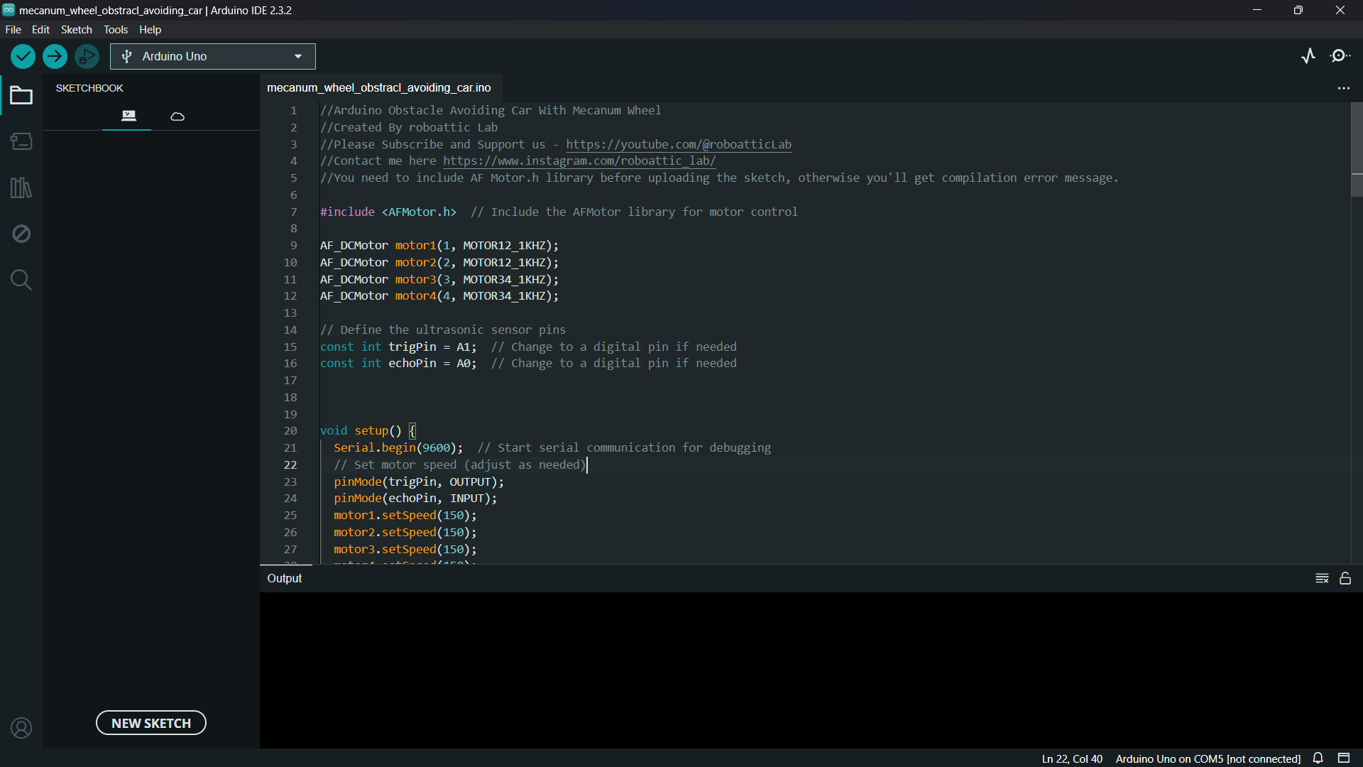 How to Make an Arduino Obstacle Avoiding Car With Mecanum Wheel : 4 ...