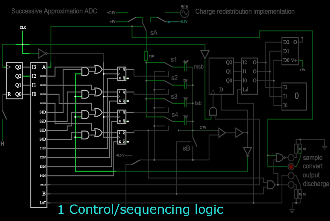 Making a Charge Redistribution SAADC in Falstad Circuit Simulator : 7 ...