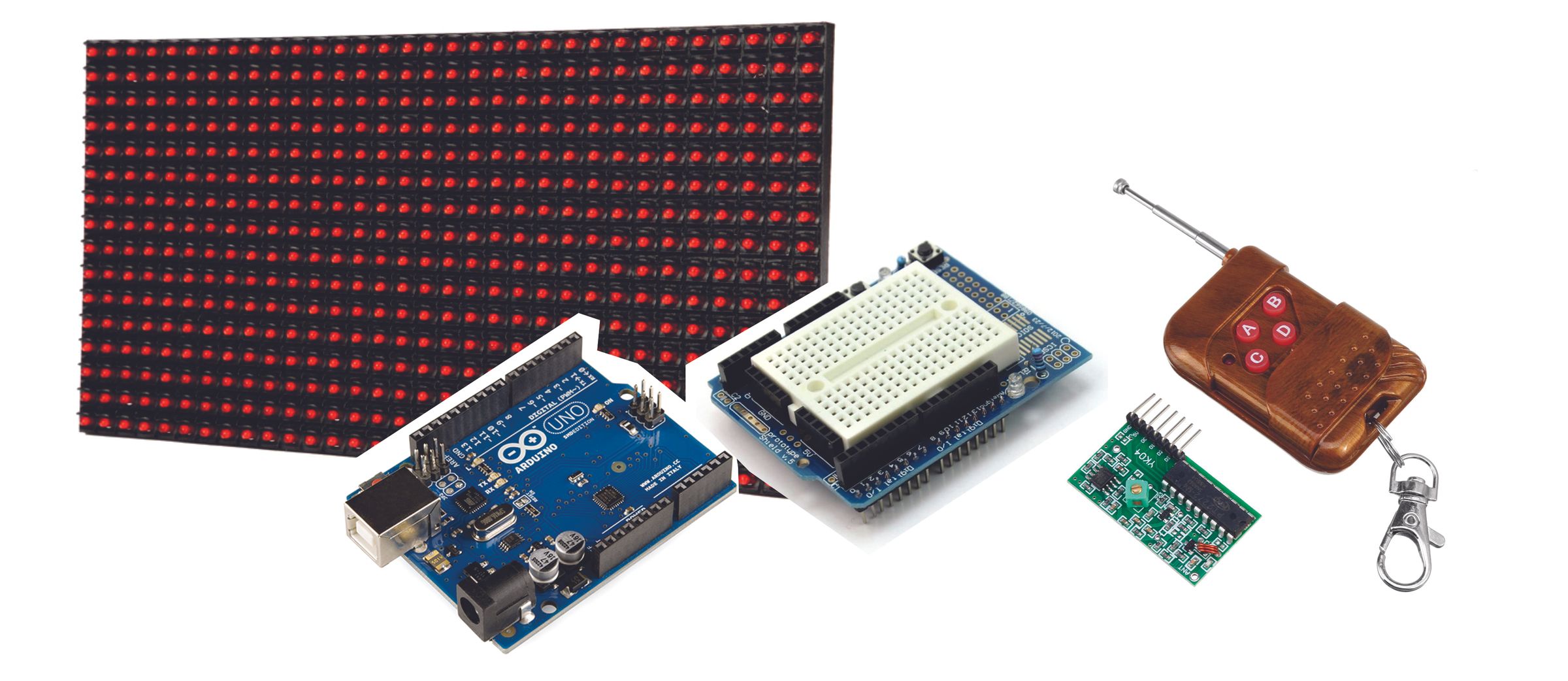 Arduino Wireless RF Remote Counter With Dot Matrix Display : 4 Steps ...