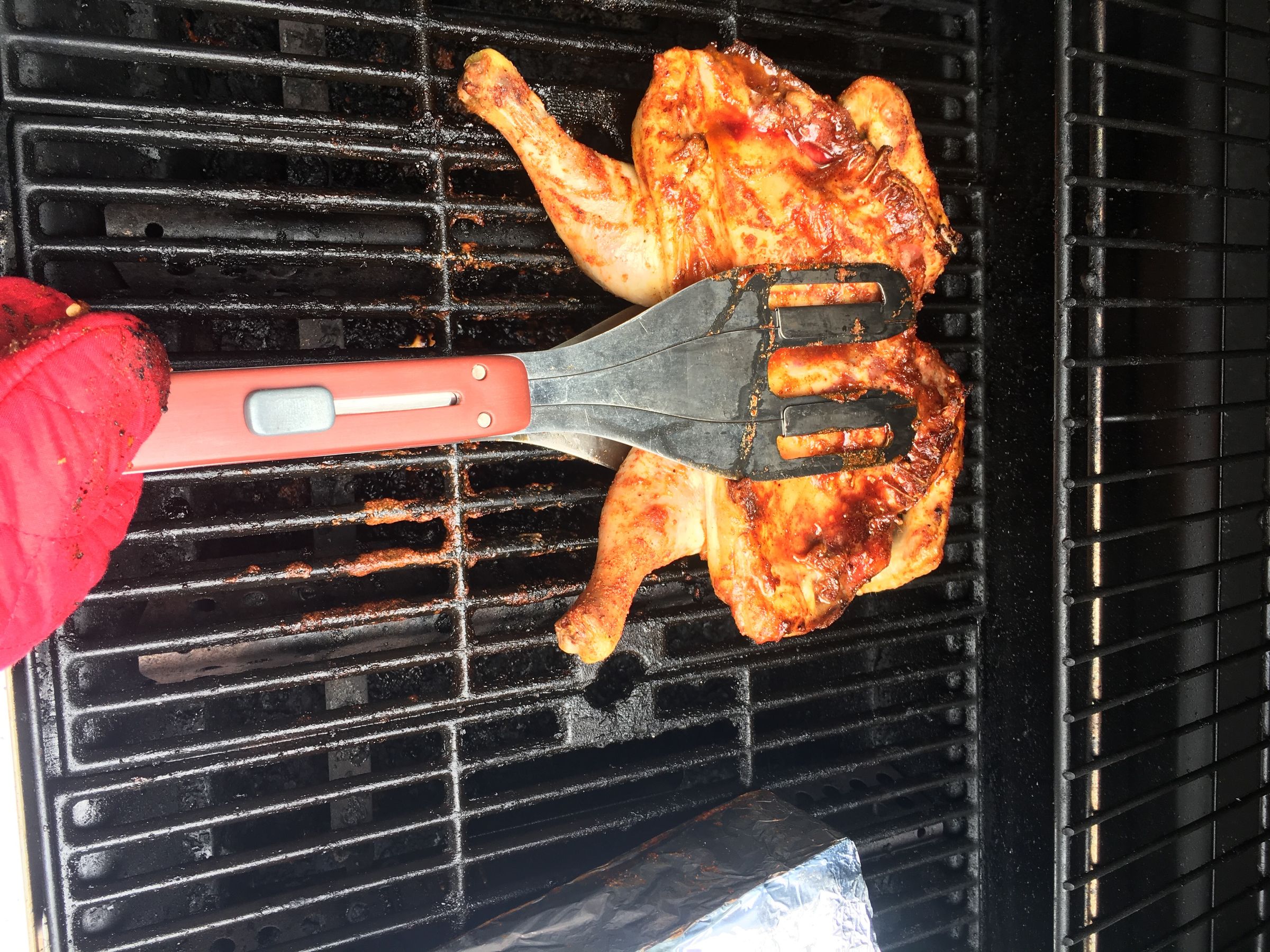 Drunken Chicken Under a Brick With Peach Jalapeño BBQ Glaze : 14 Steps ...