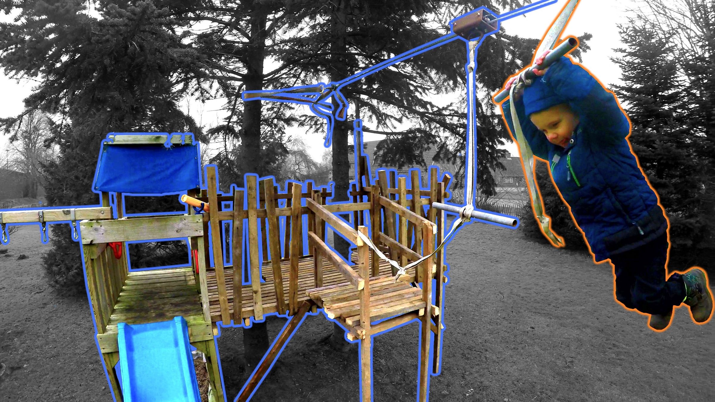 Kid's Zipline With Playhouse : 3 Steps - Instructables