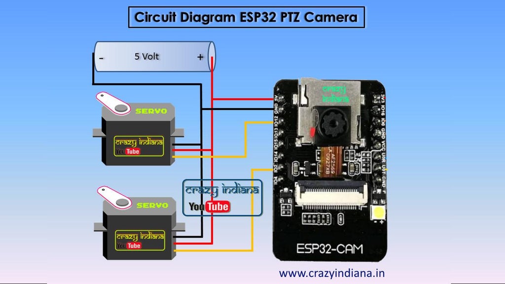 Diy Pan Tilt Control Using Servos For Esp32 Cam 54 Off