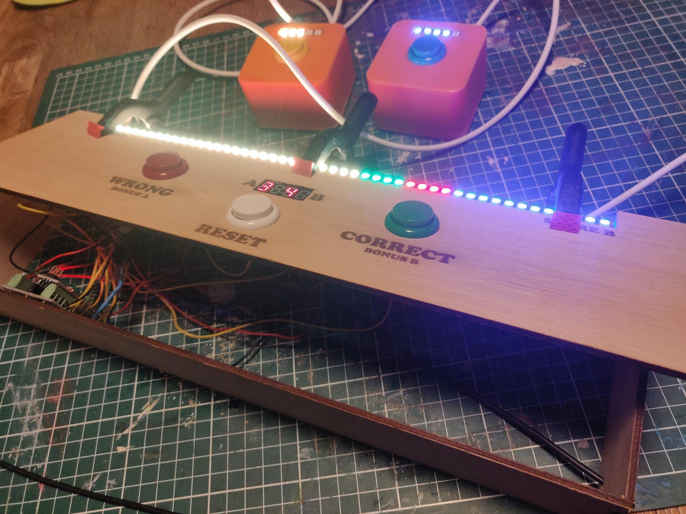 Arduino Quiz Game With Led Strip For Score And Two Buttons 8 Steps With Pictures Instructables