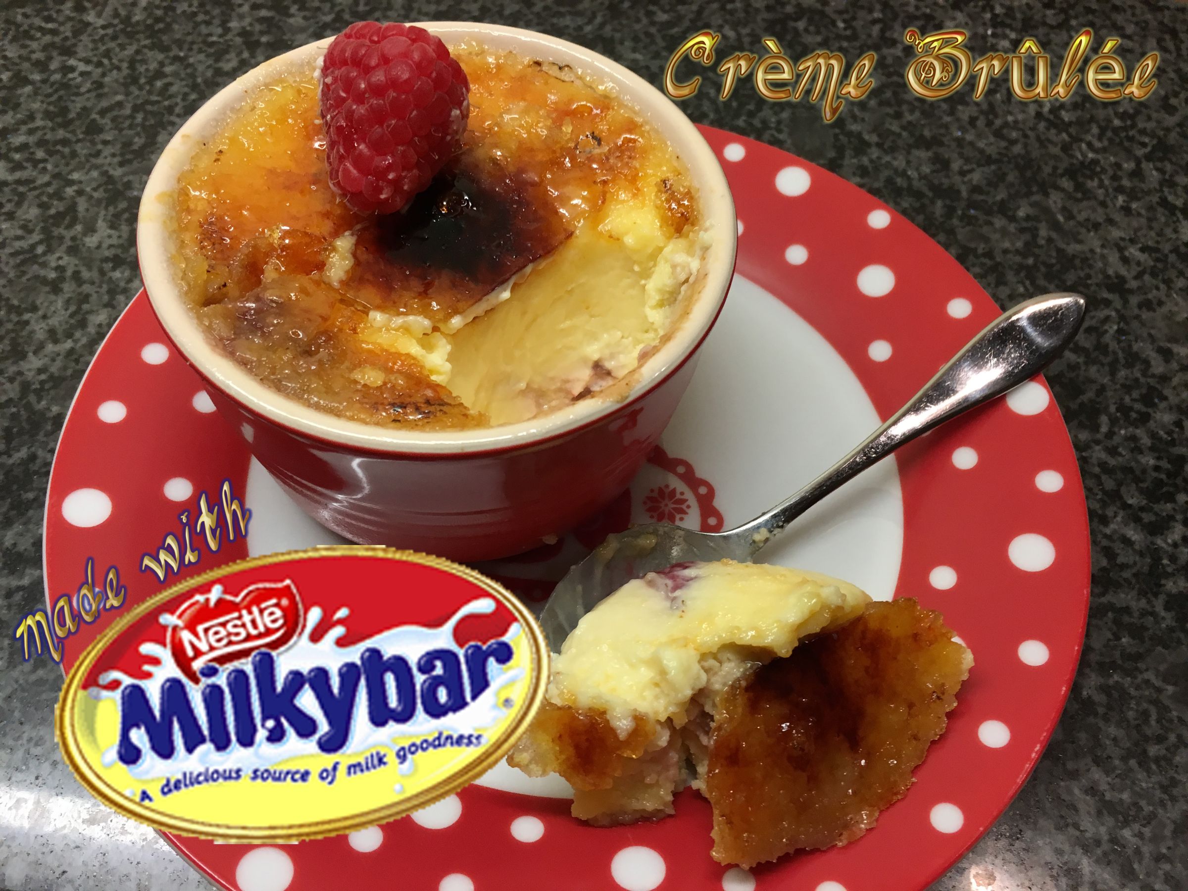 White Chocolate and Raspberry Crème Brûlée Made With Milkybar (with ...