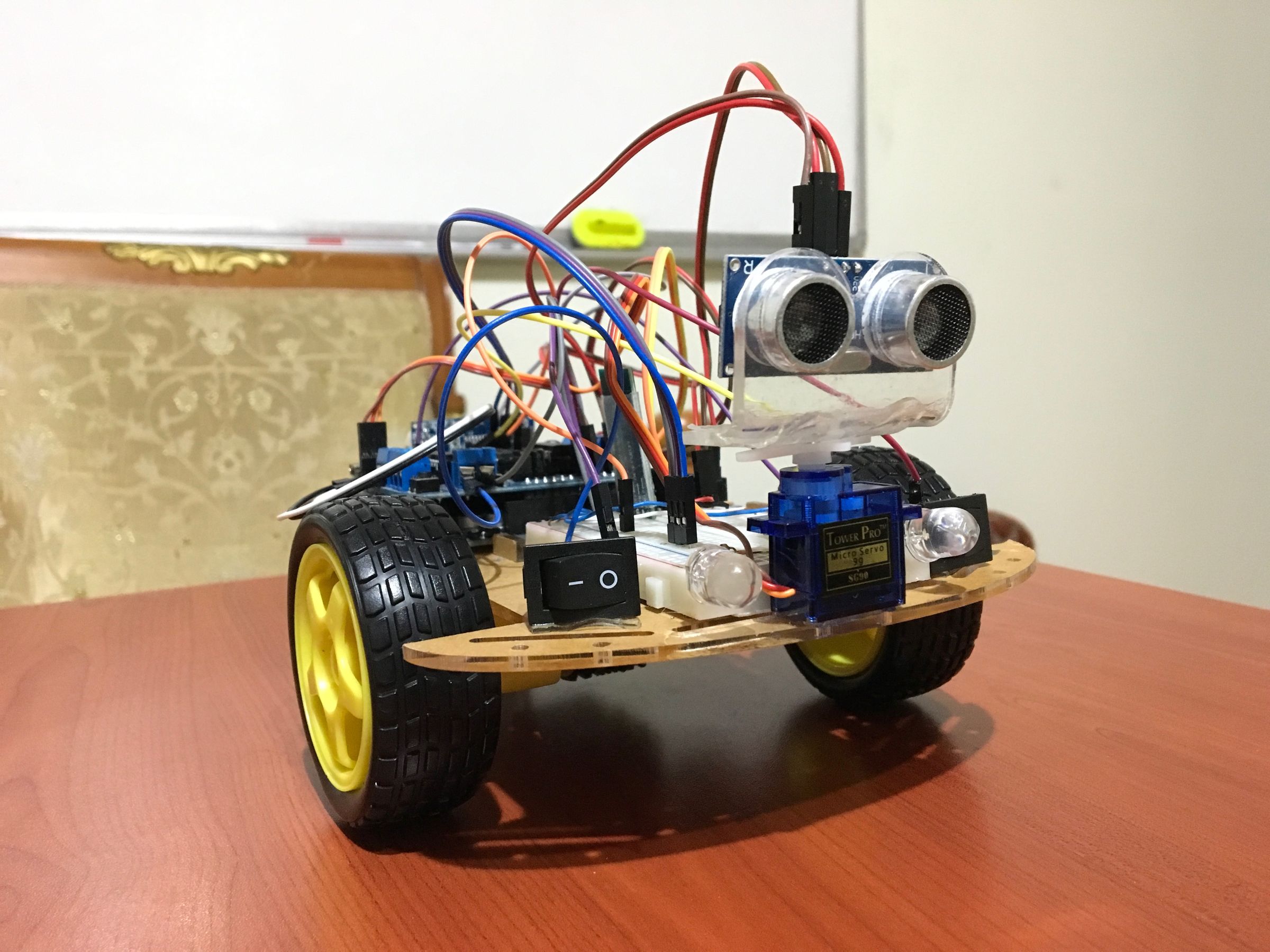 Bluetooth Controlled & Obstacle Avoiding Arduino Robot & Park Sensor ...