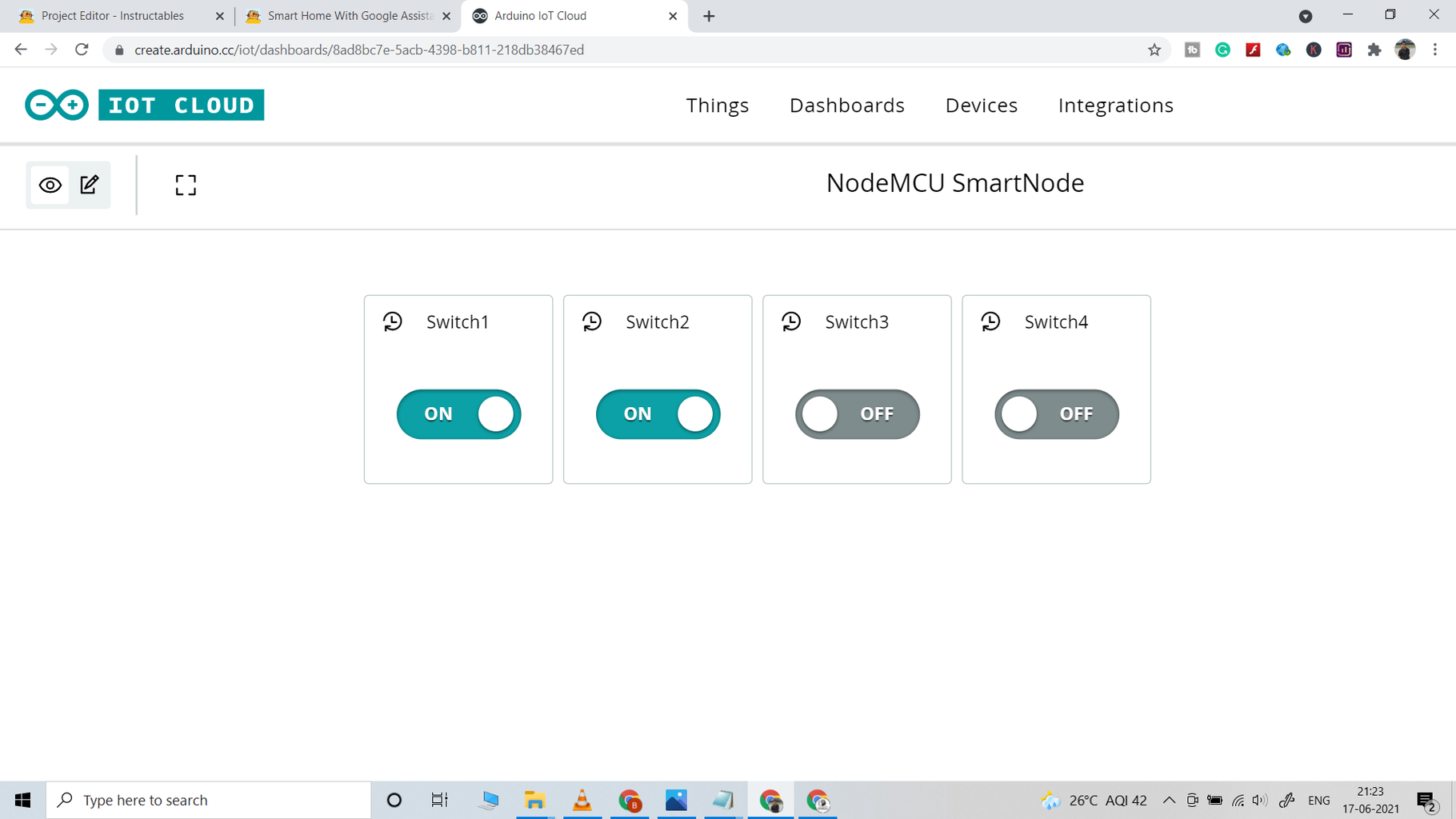 Arduino Iot Cloud Esp8266 Nodemcu Alexa Home Automation System Iot 2021 19 Steps With