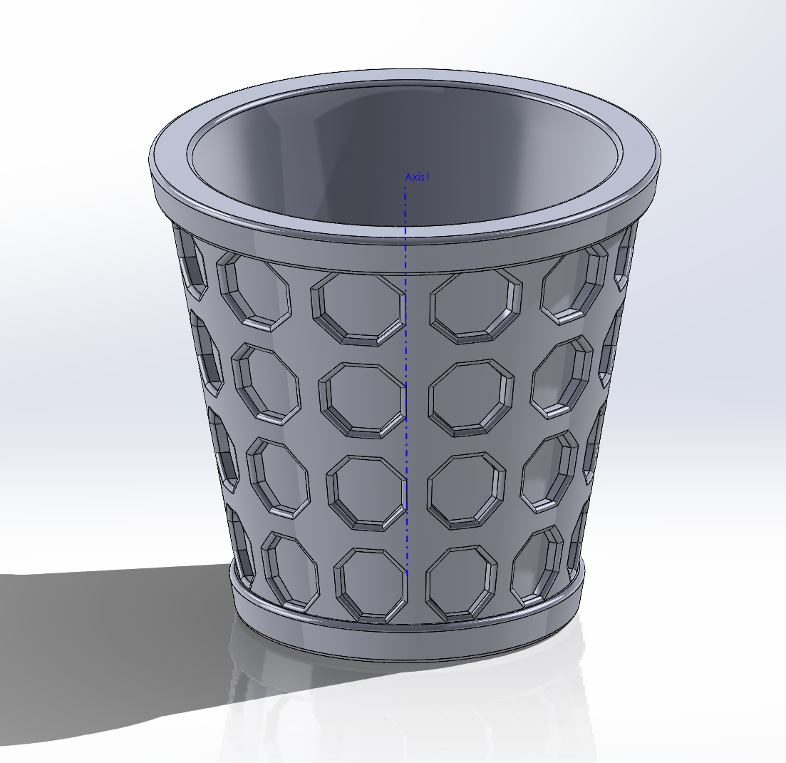 How to Design a Patterned Vase in SolidWorks and Add a Rose Reed ...