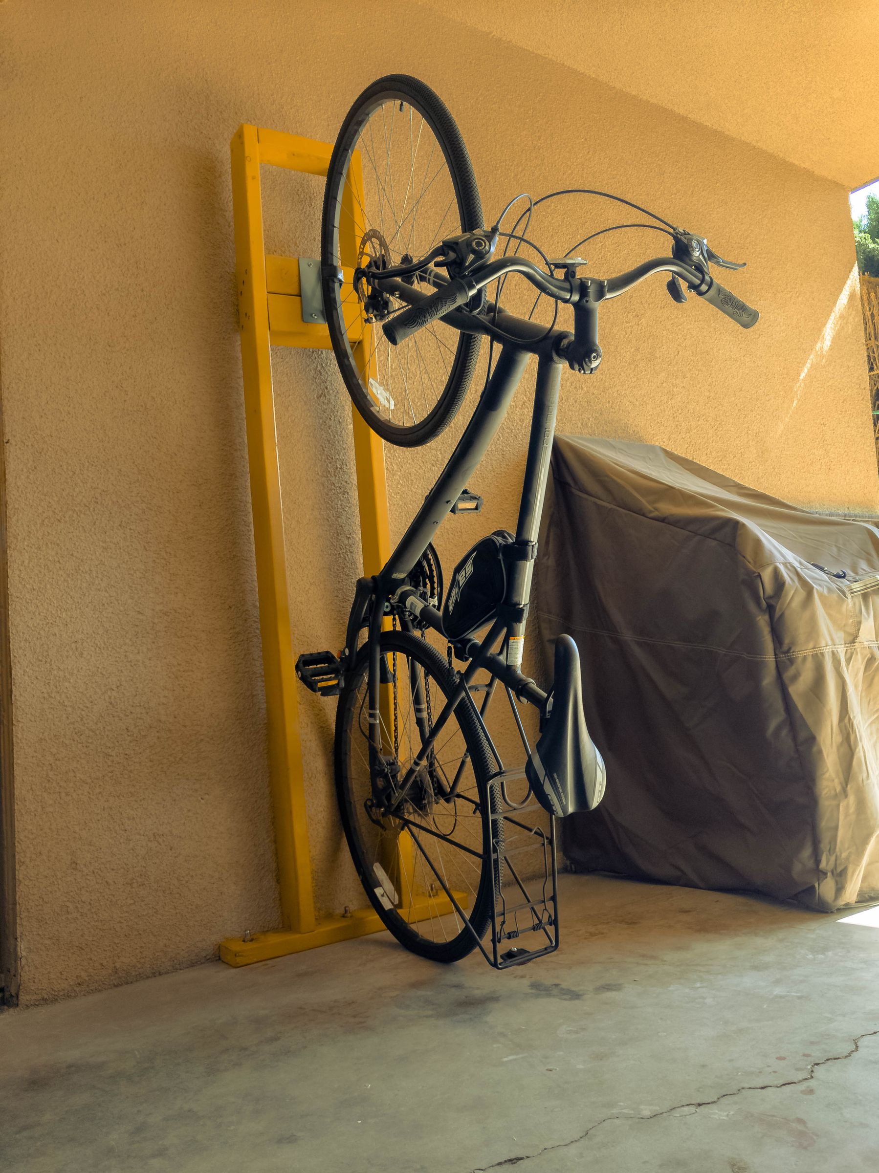 Vertical Bike Rack From 2x4s (single Bike) : 5 Steps (with Pictures ...