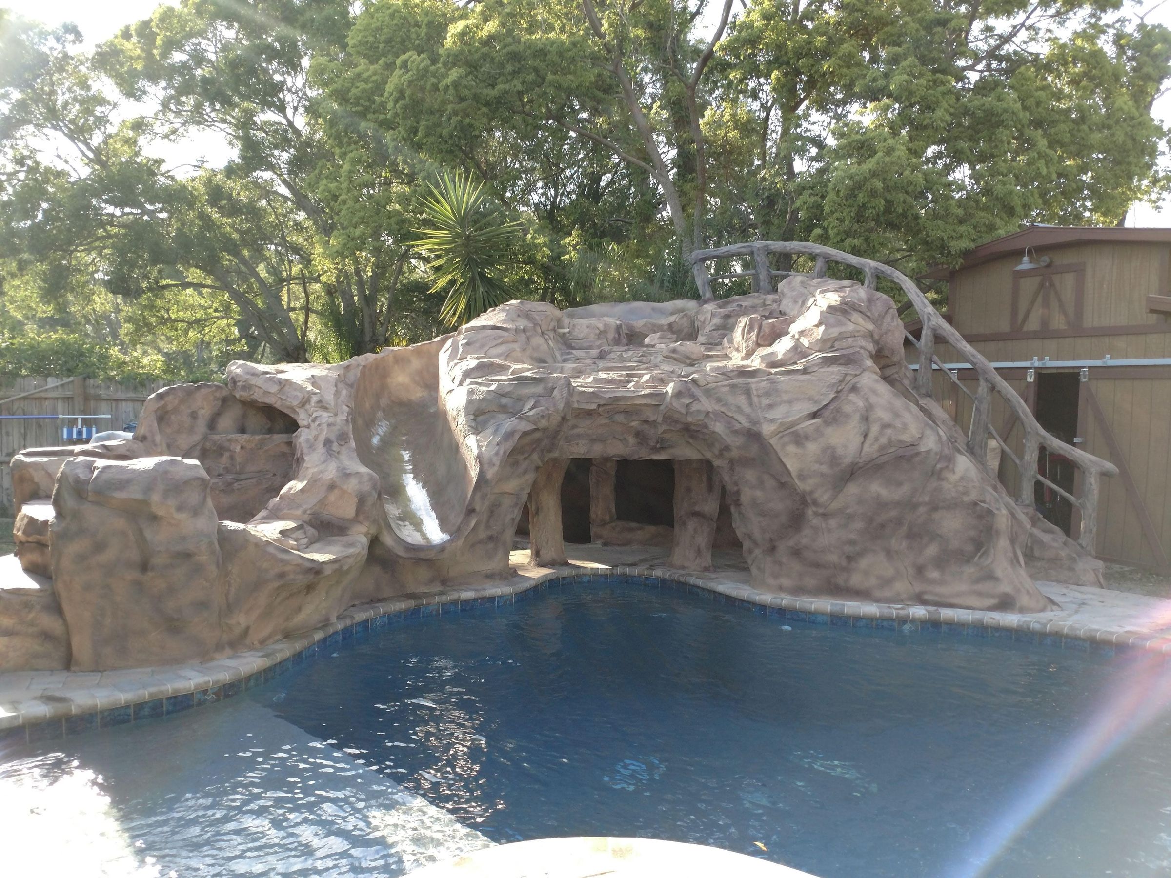 Backyard Pool Grotto With Slide and Hot Tub. : 8 Steps (with Pictures ...
