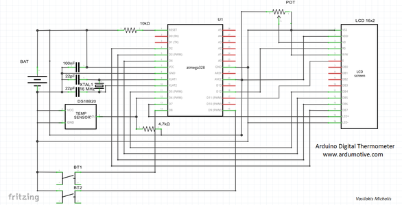 Arduino Digital Thermometer With Ds18b20 5 Steps Instructables